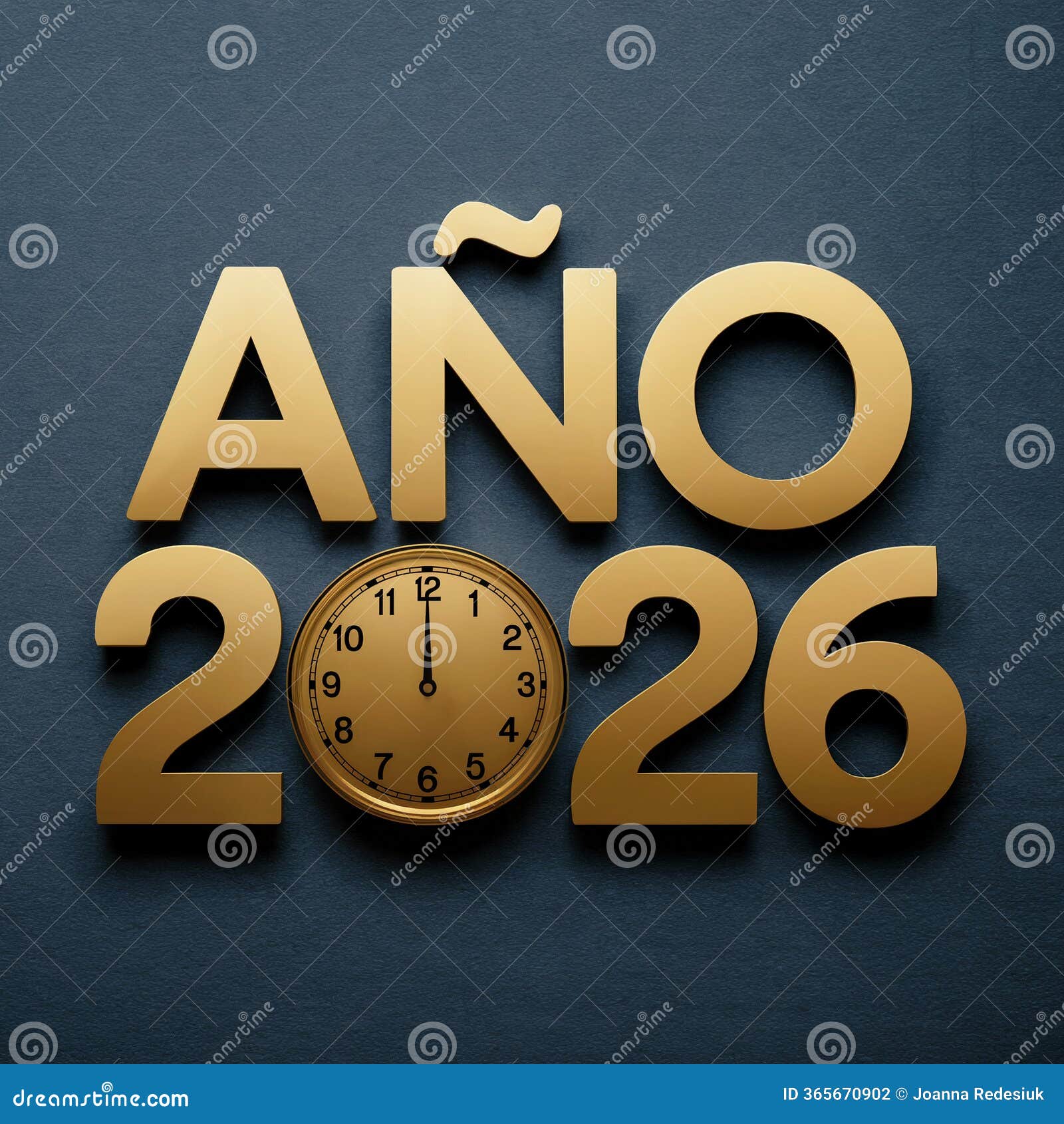 Golden Numerals Spell Out AnO 202 With A Clock Face Replacing The ...
