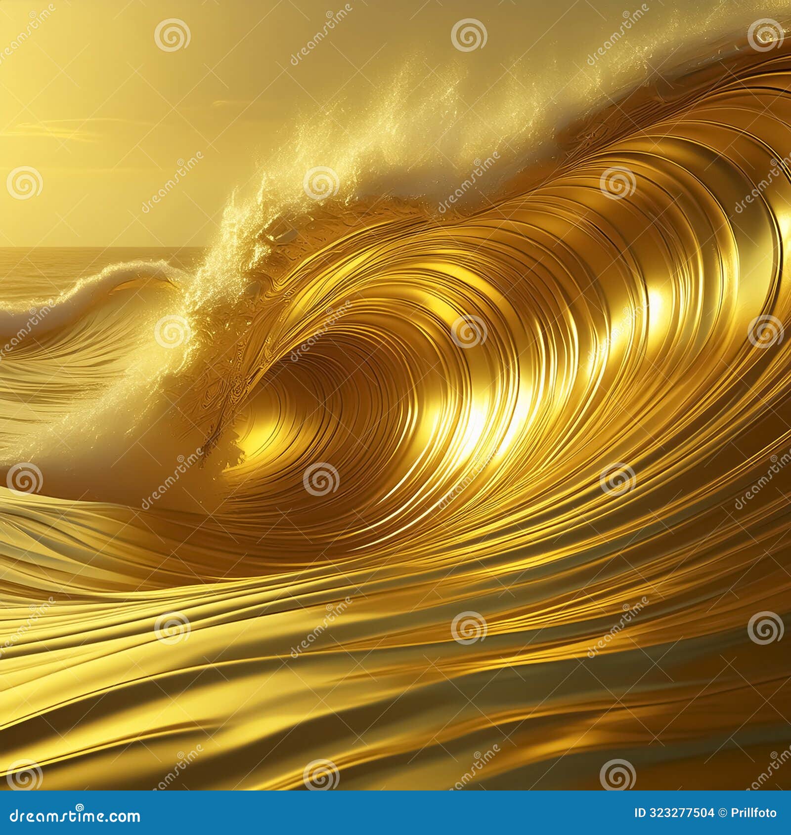 Golden ocean wave stock illustration. Illustration of surface - 323277504