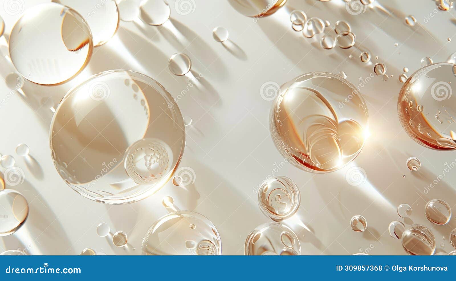 Golden Oil Bubbles Floating on a Transparent Surface Stock Illustration ...