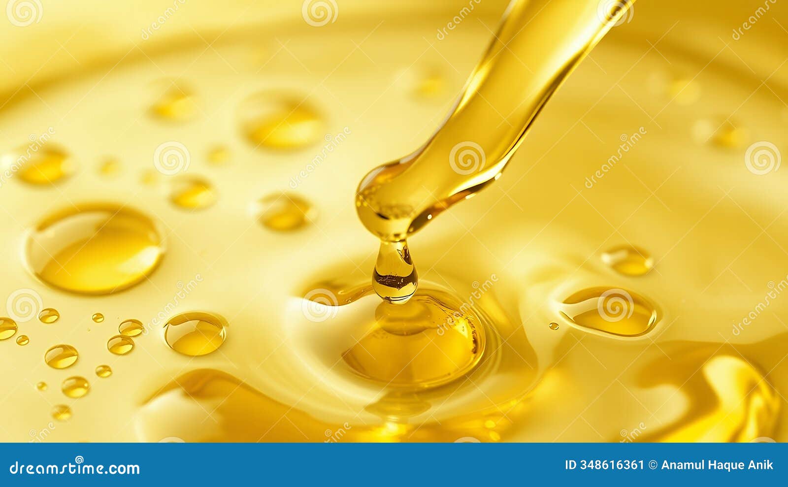 Golden Oil Drops Falling into a Pool Stock Illustration - Illustration ...