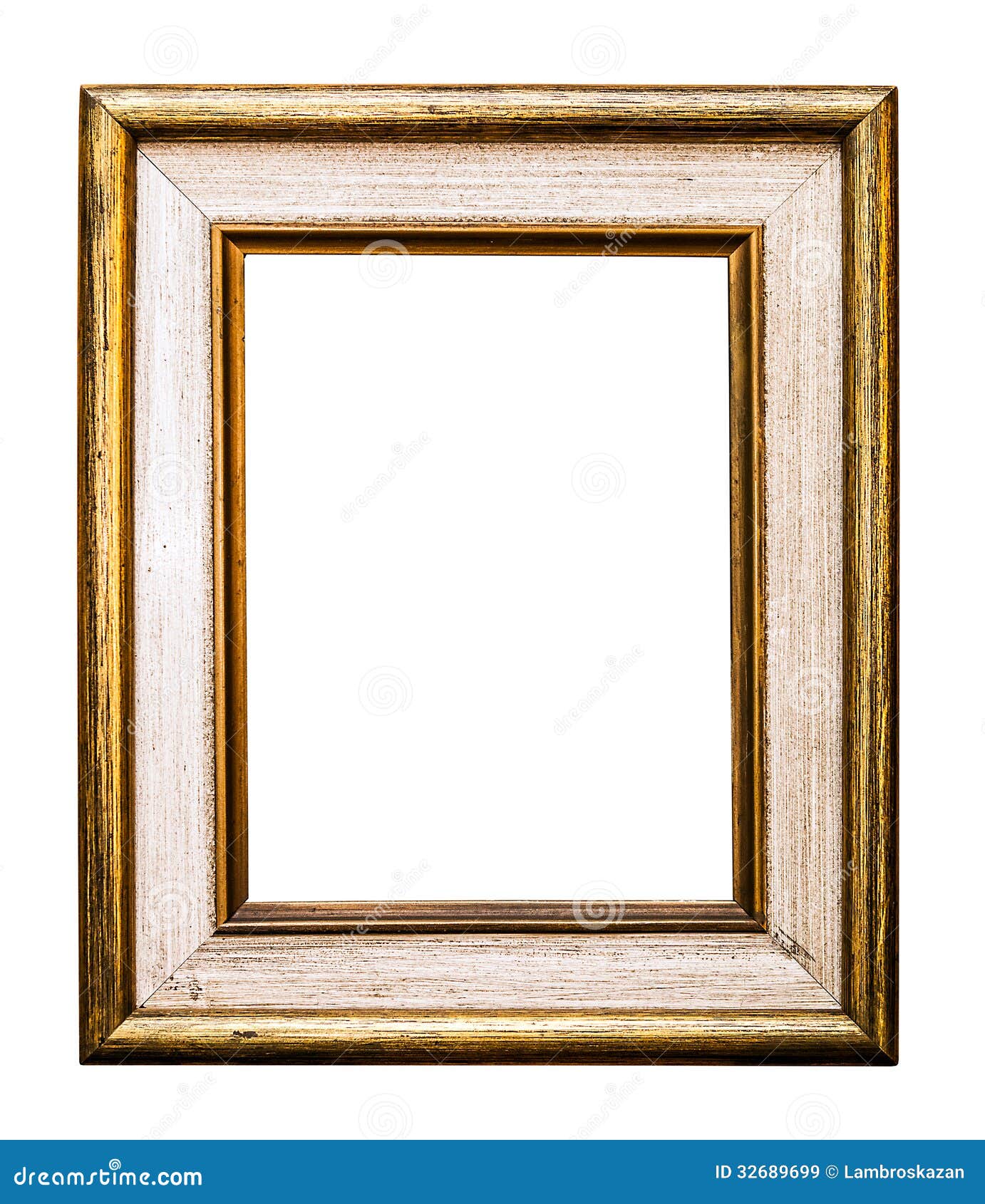 Golden Old Frame, Isolated on White Stock Image - Image of deco, gold ...