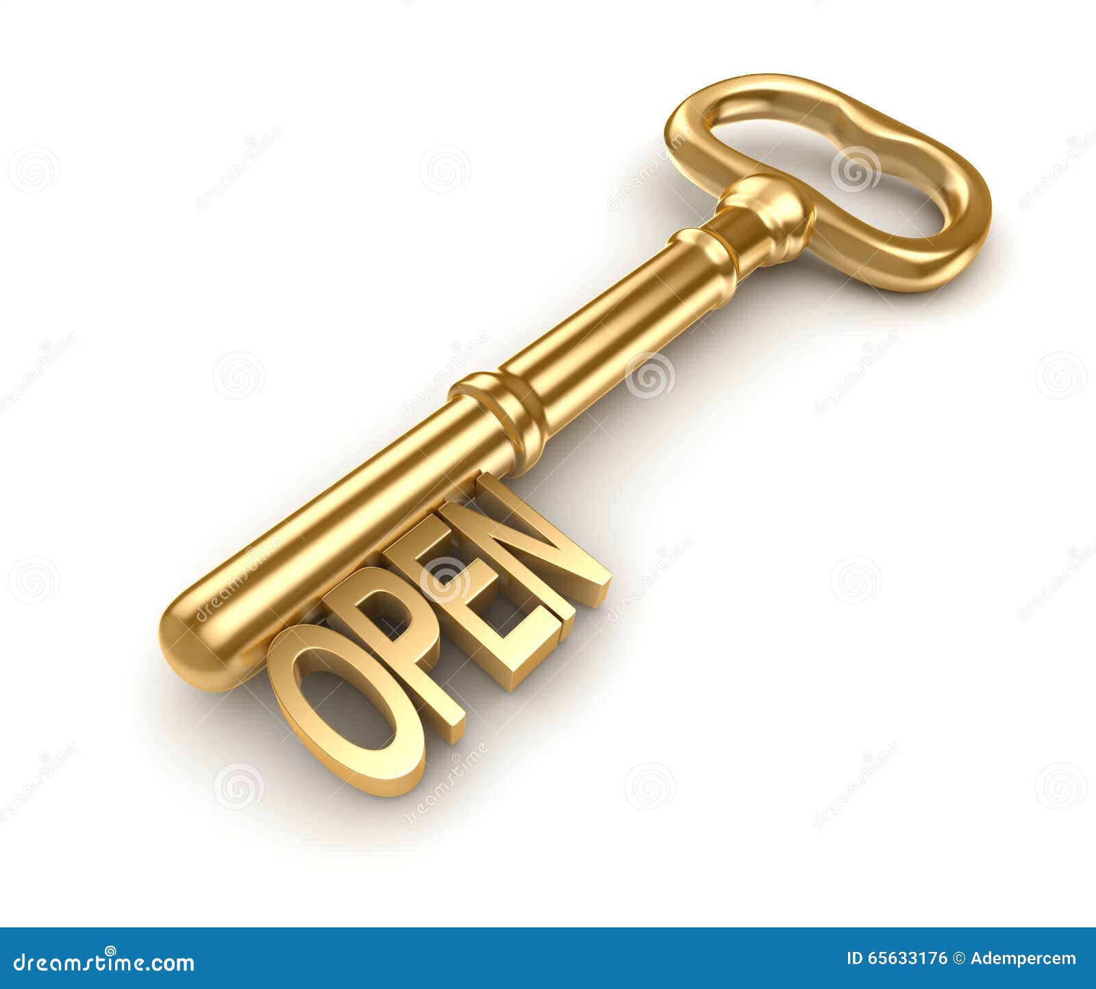 Golden Old Key with Open Text Stock Illustration - Illustration of ...