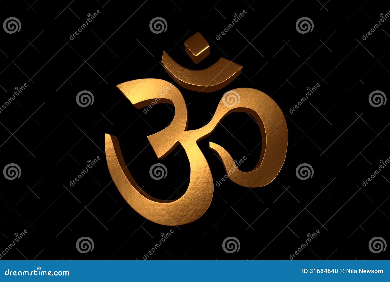 Golden Om stock illustration. Illustration of mystical - 31684640