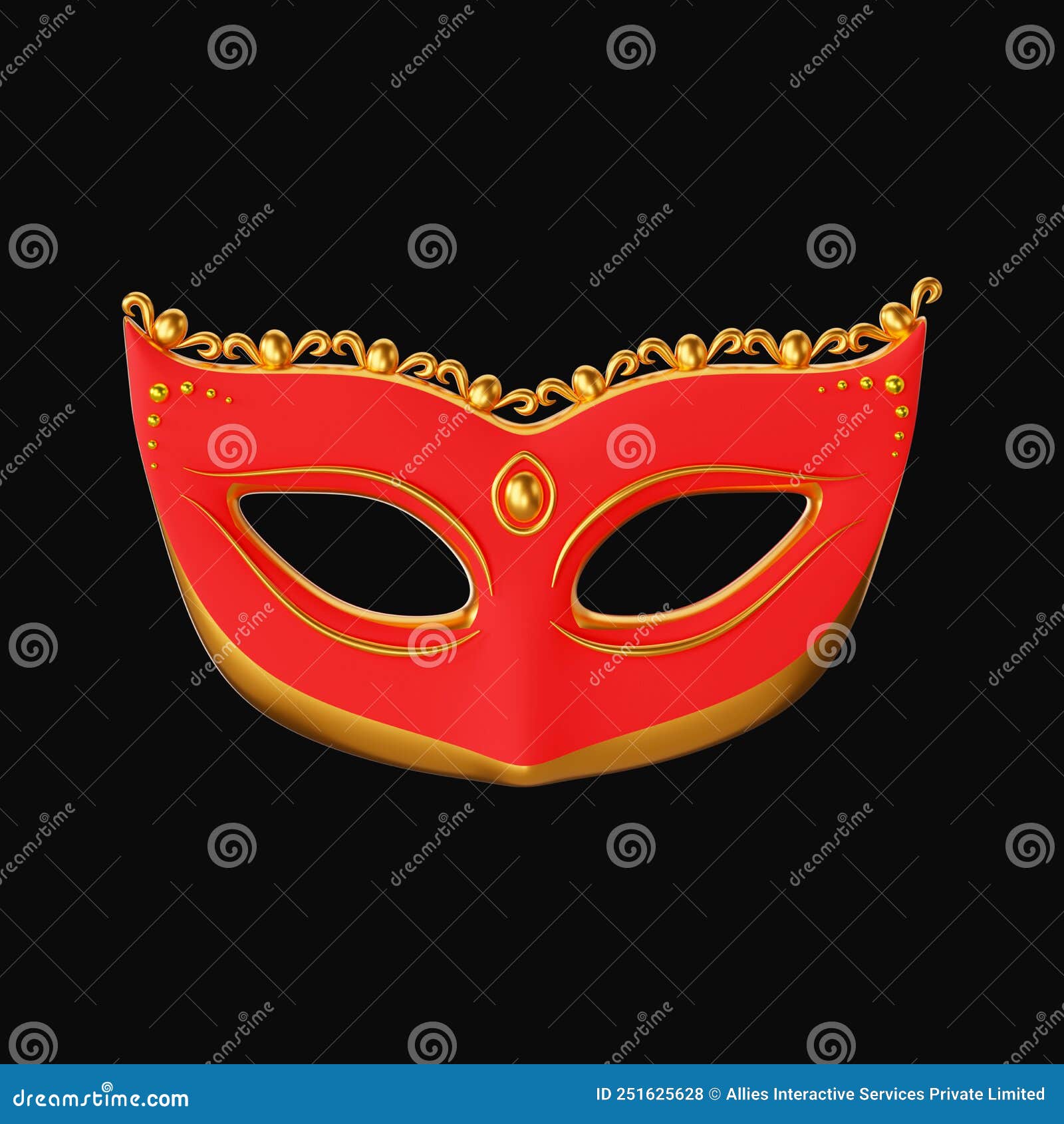 Golden and Orange Masquerade Mask Over Black Stock Illustration ...