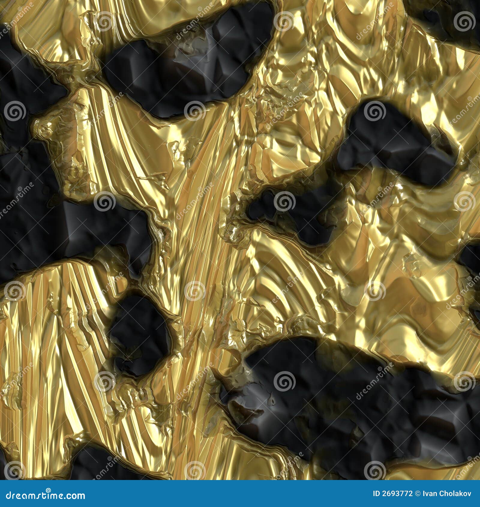 Golden ore rock stock illustration. Illustration of exotic - 2693772