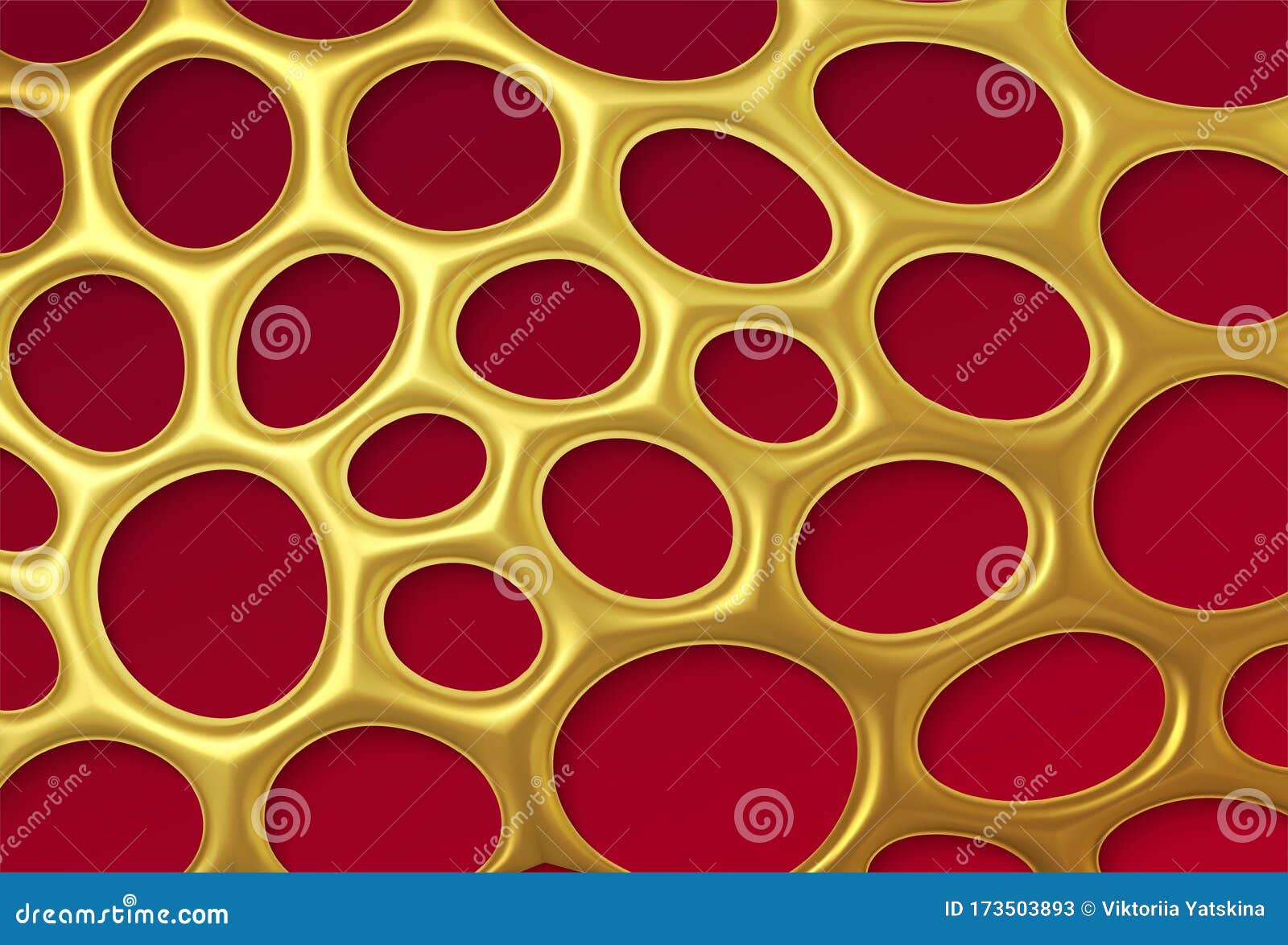 Golden Organic Realistic 3d Grid Pattern. Modern Minimal Geometric ...