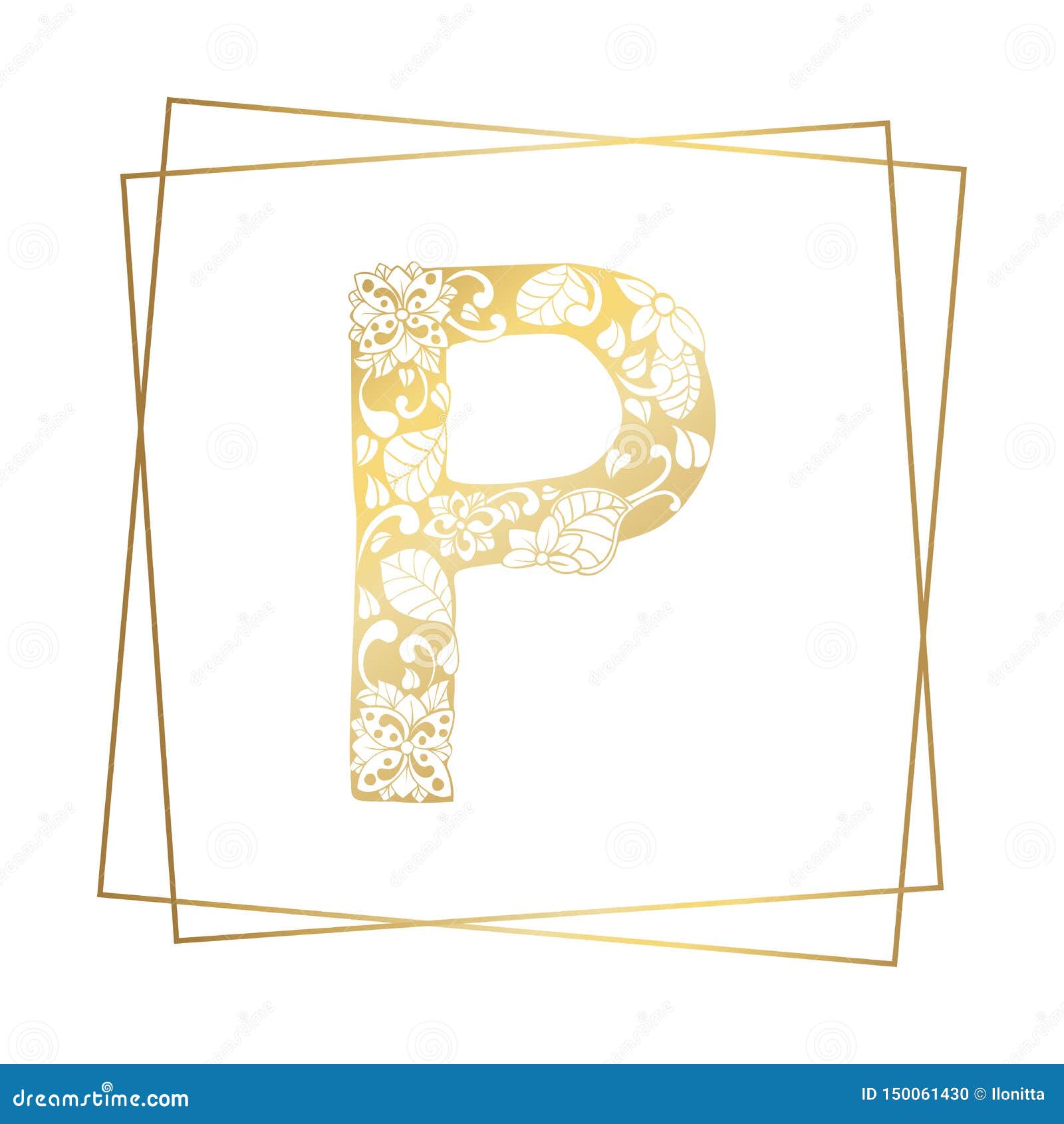 Golden Ornamental Alphabet Letter P Font on White Stock Vector ... Golden Ornamental Alphabet Letter P Font on White Stock Vector ...