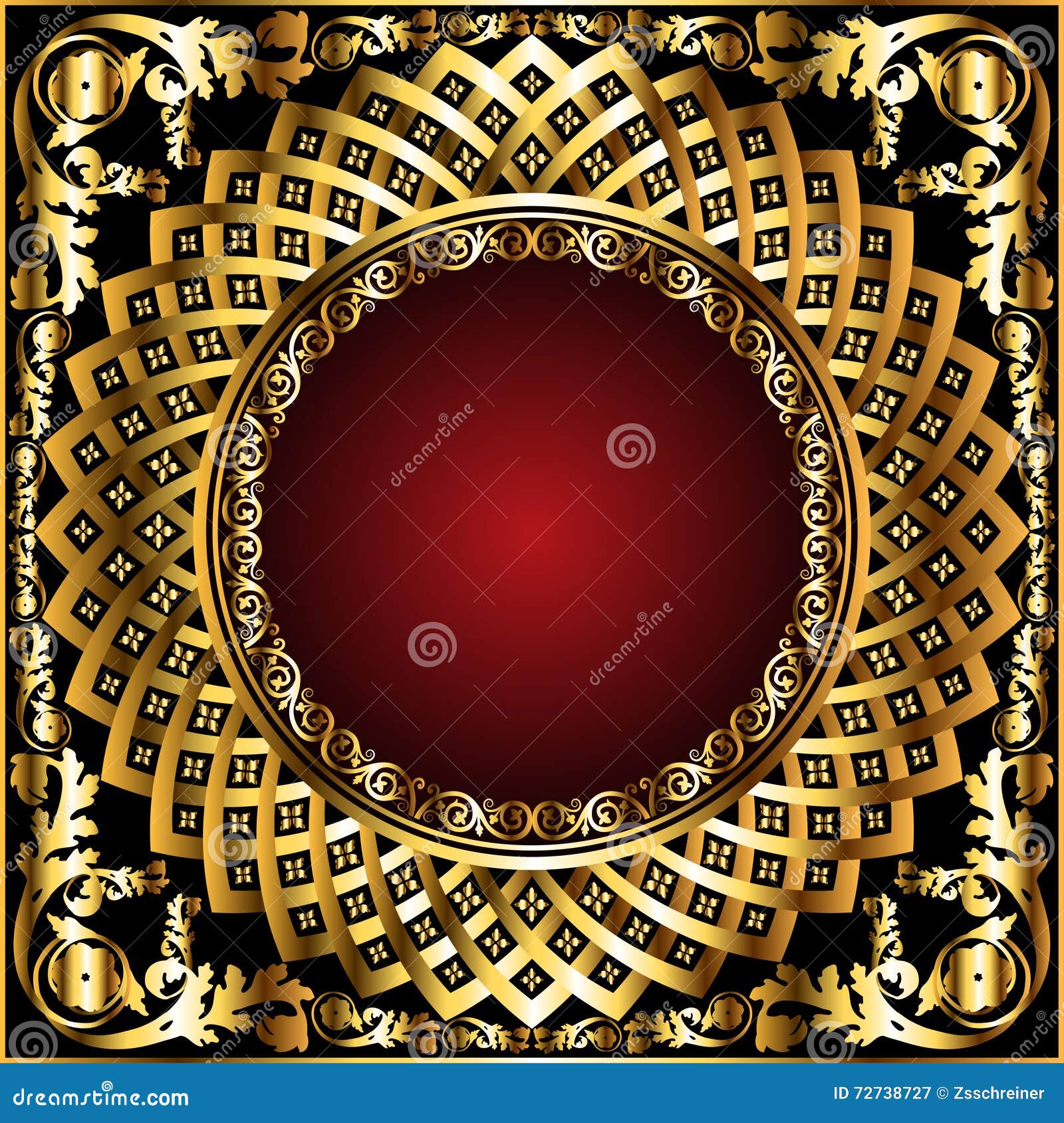 Golden ornamental circle stock illustration. Illustration of leaf ...