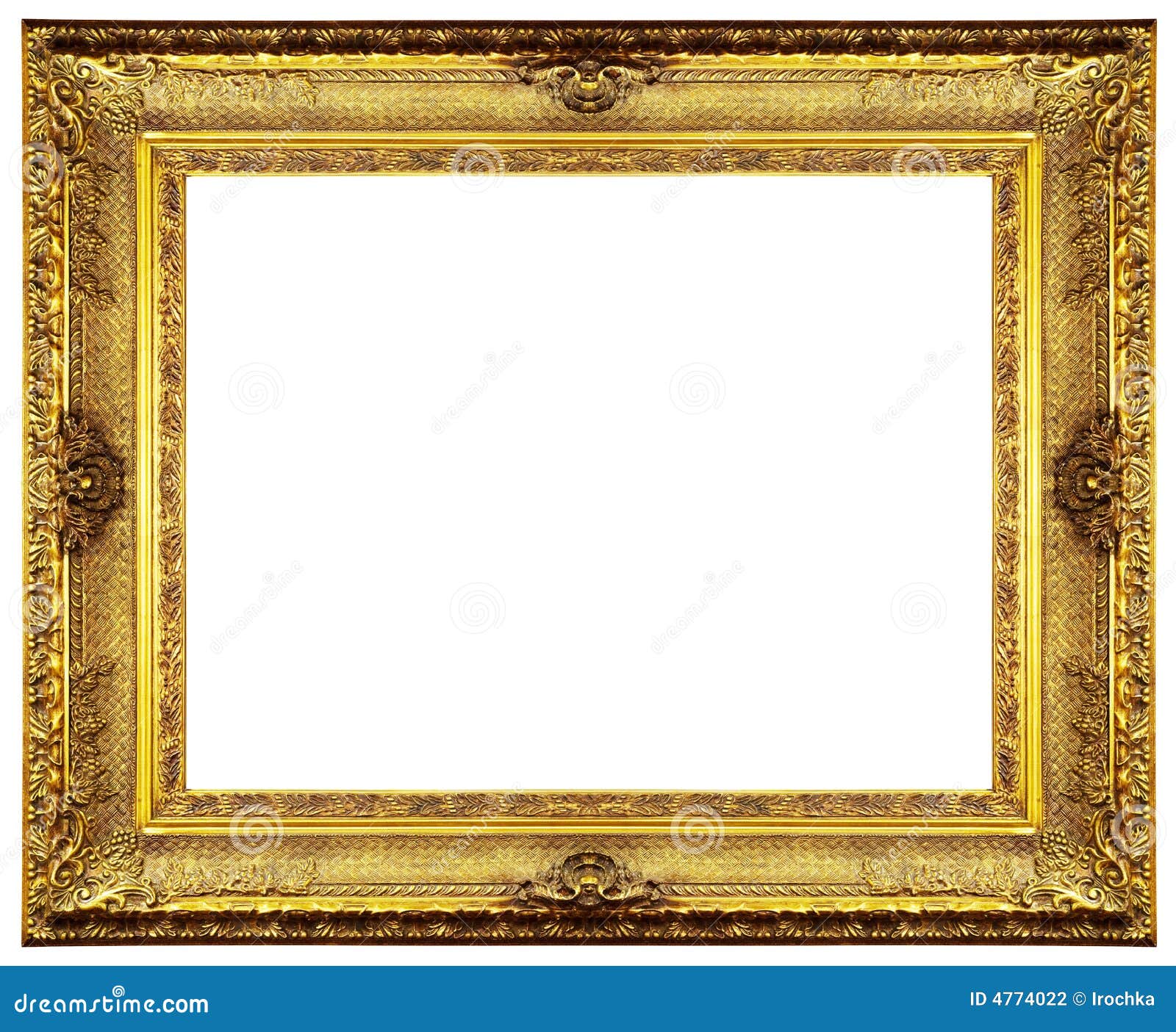 Golden Ornate Frame stock photo. Image of isolated, white - 4774022