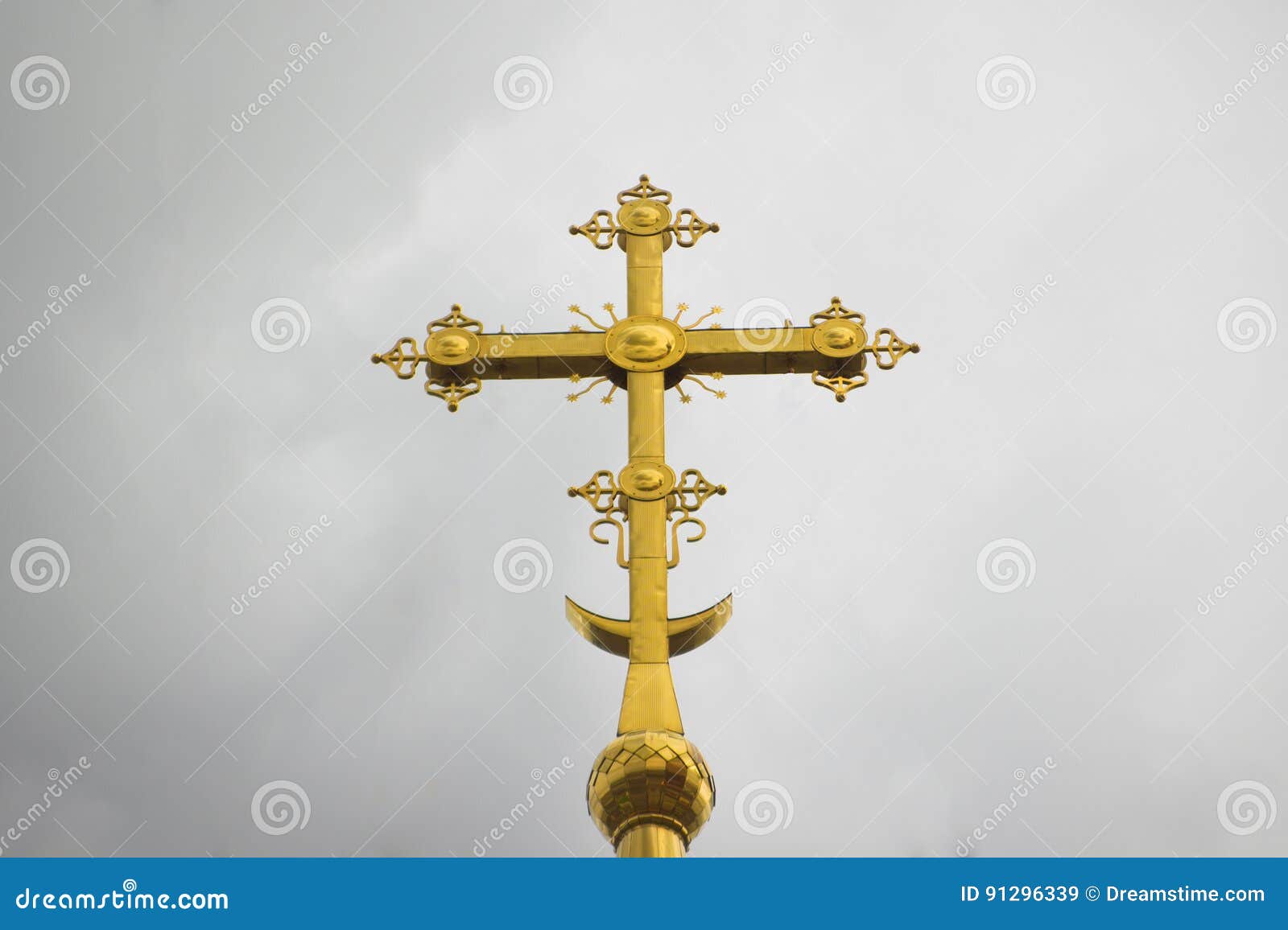 Golden Orthodox Crosses And Domes Of The Church Of The Nativity ...