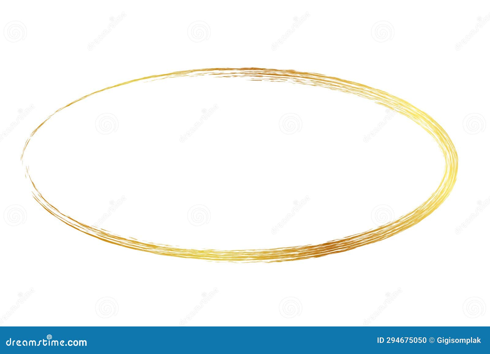 Golden Oval Crayon Frame, Simple Hand Draw Sketch Isolated on White ...