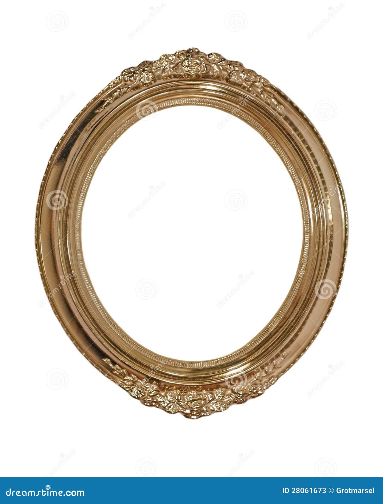 Golden Oval Photo Frame.Isolated. Stock Image - Image of portrait, oval ...