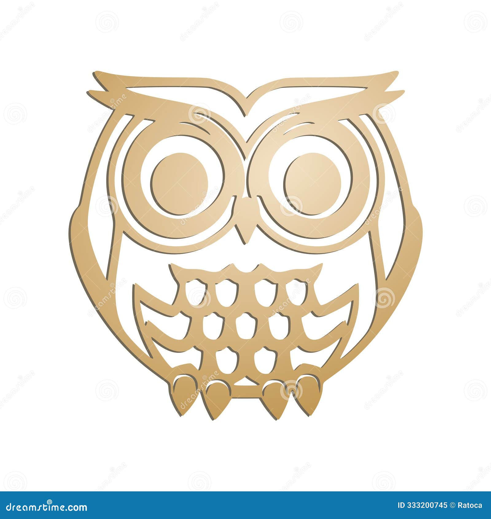 Golden owl symbol design stock illustration. Illustration of business ...