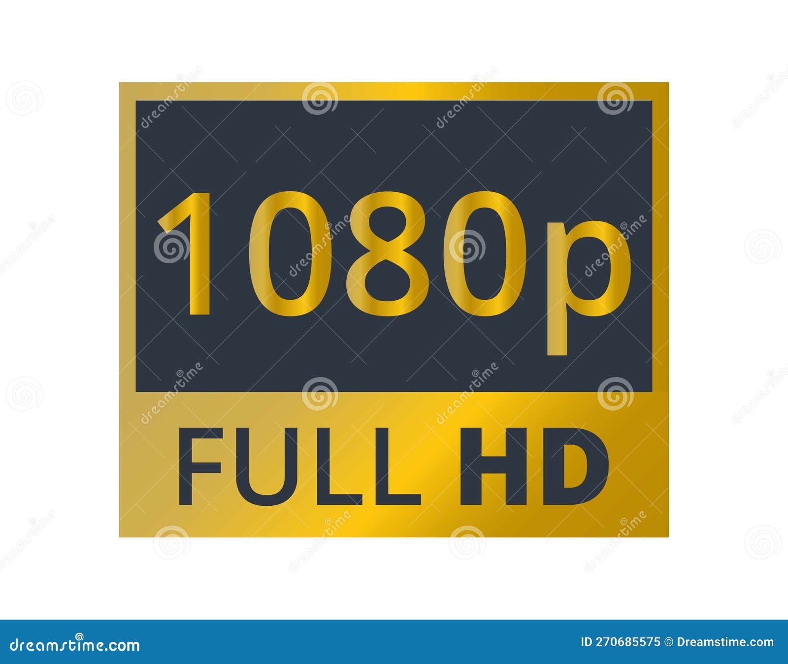 Golden 1080p Full HD Resolution Symbol. Concept of Resolutions and ...