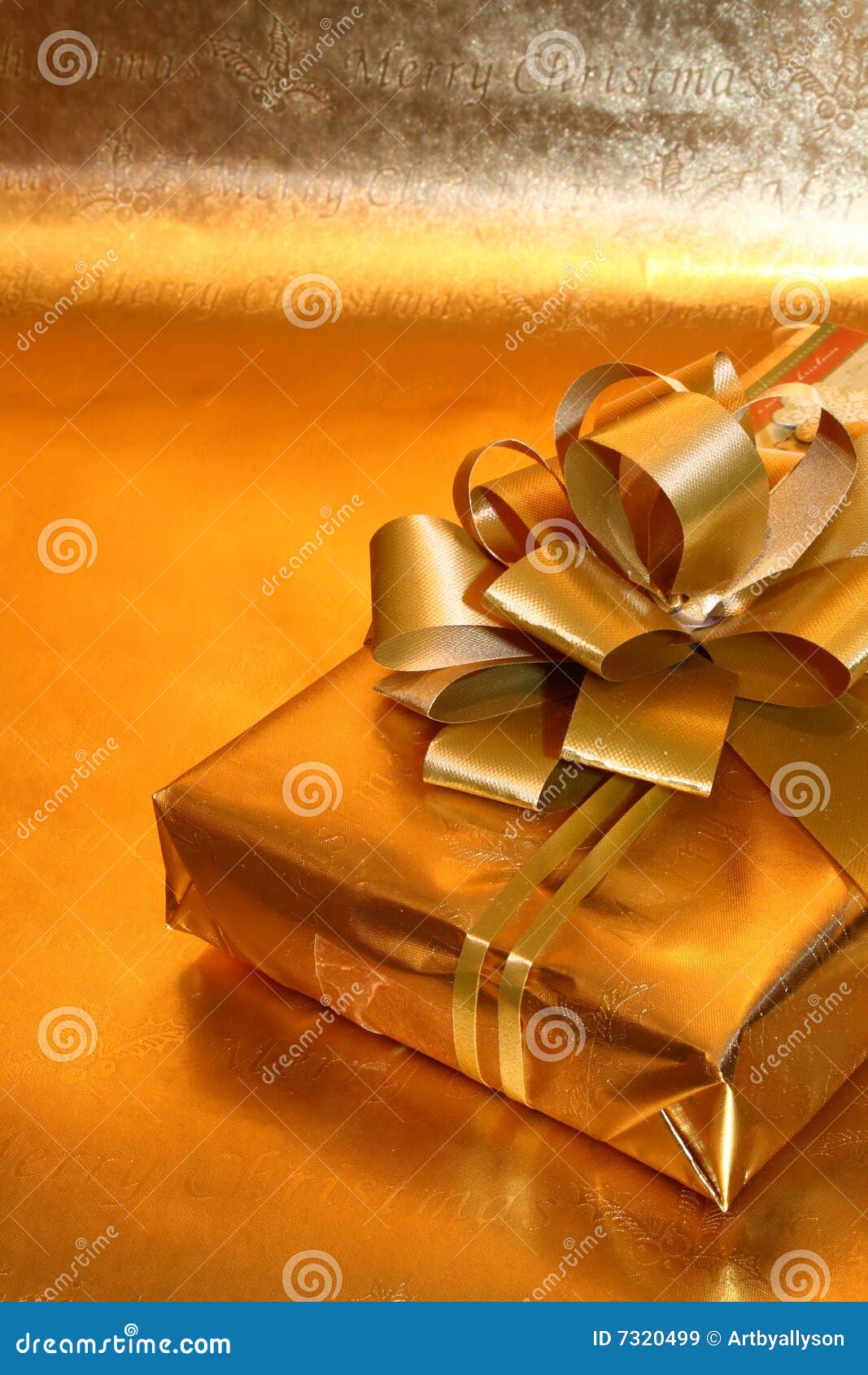 Golden Package stock image. Image of special, greetings - 7320499