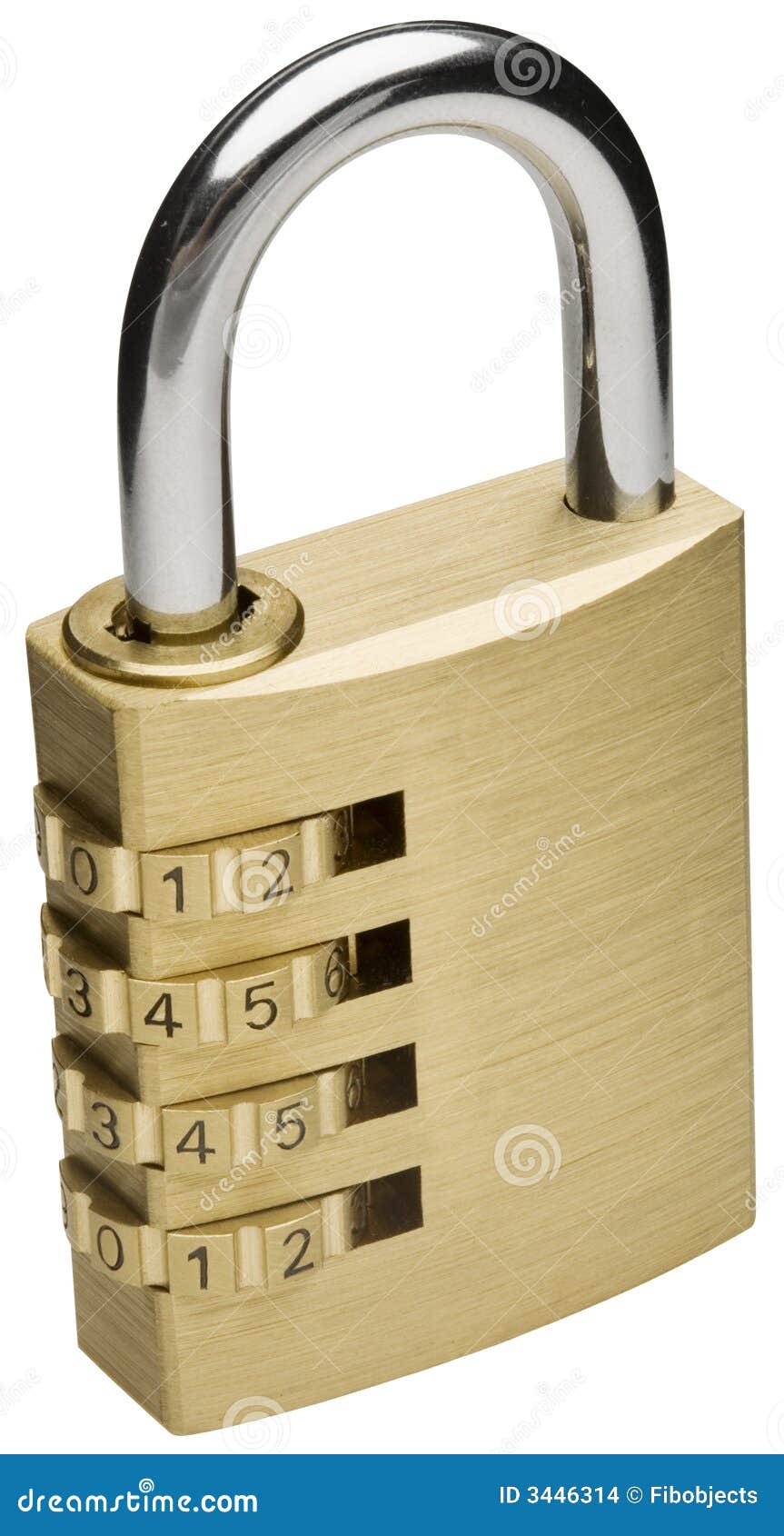 Golden Padlock stock photo. Image of number, lock, numbers - 3446314