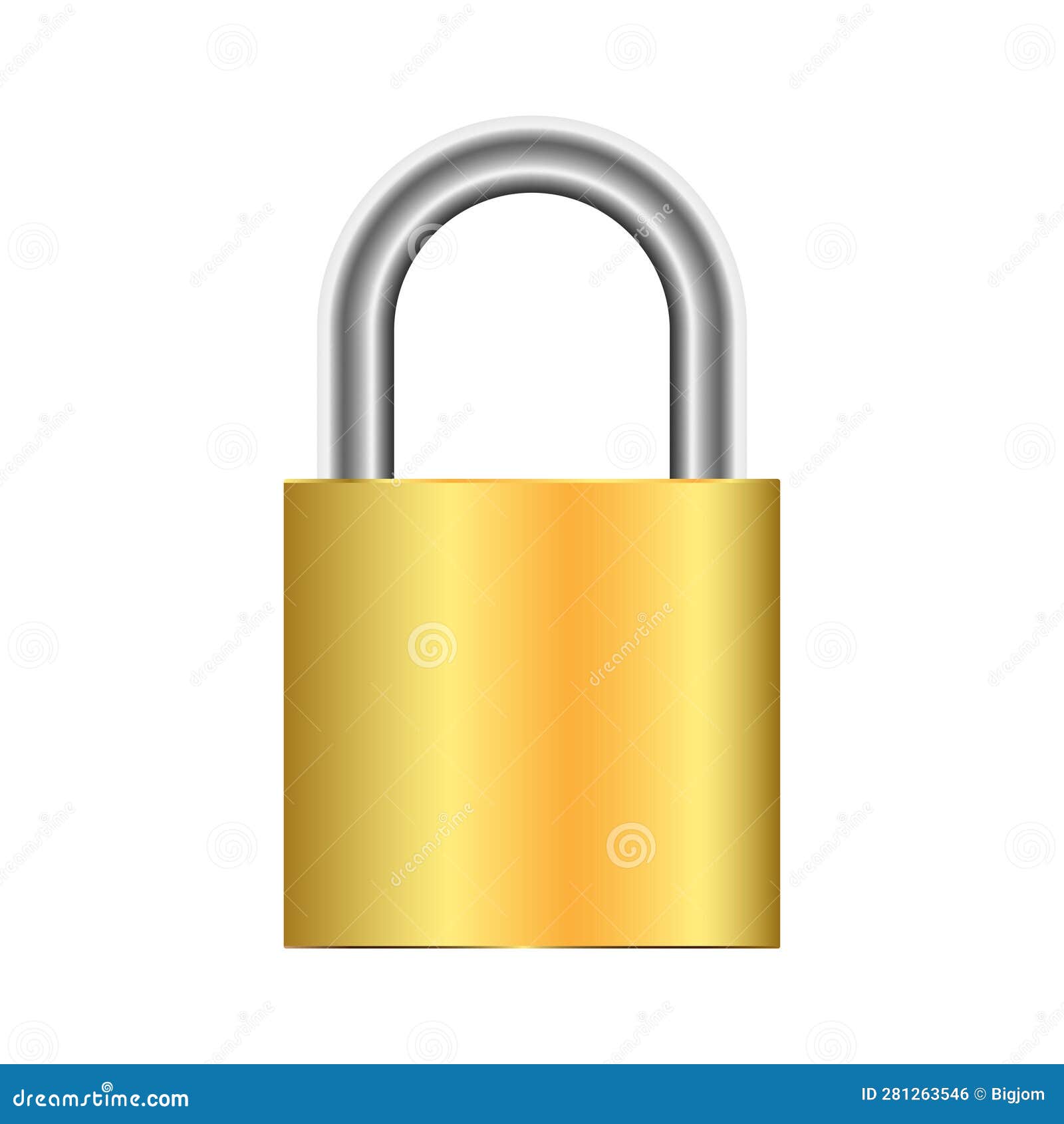 Golden Padlock Isolated on White Background Stock Vector - Illustration ...