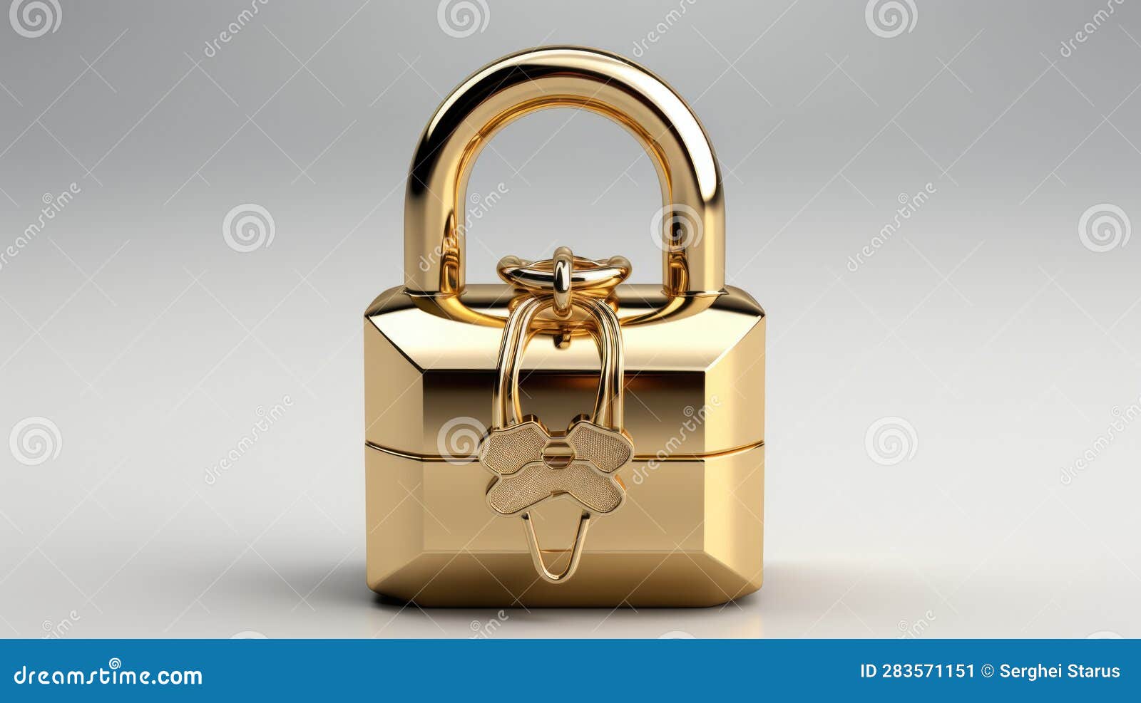 A Golden Padlock with a Key on it. Generative AI Image. Stock ...