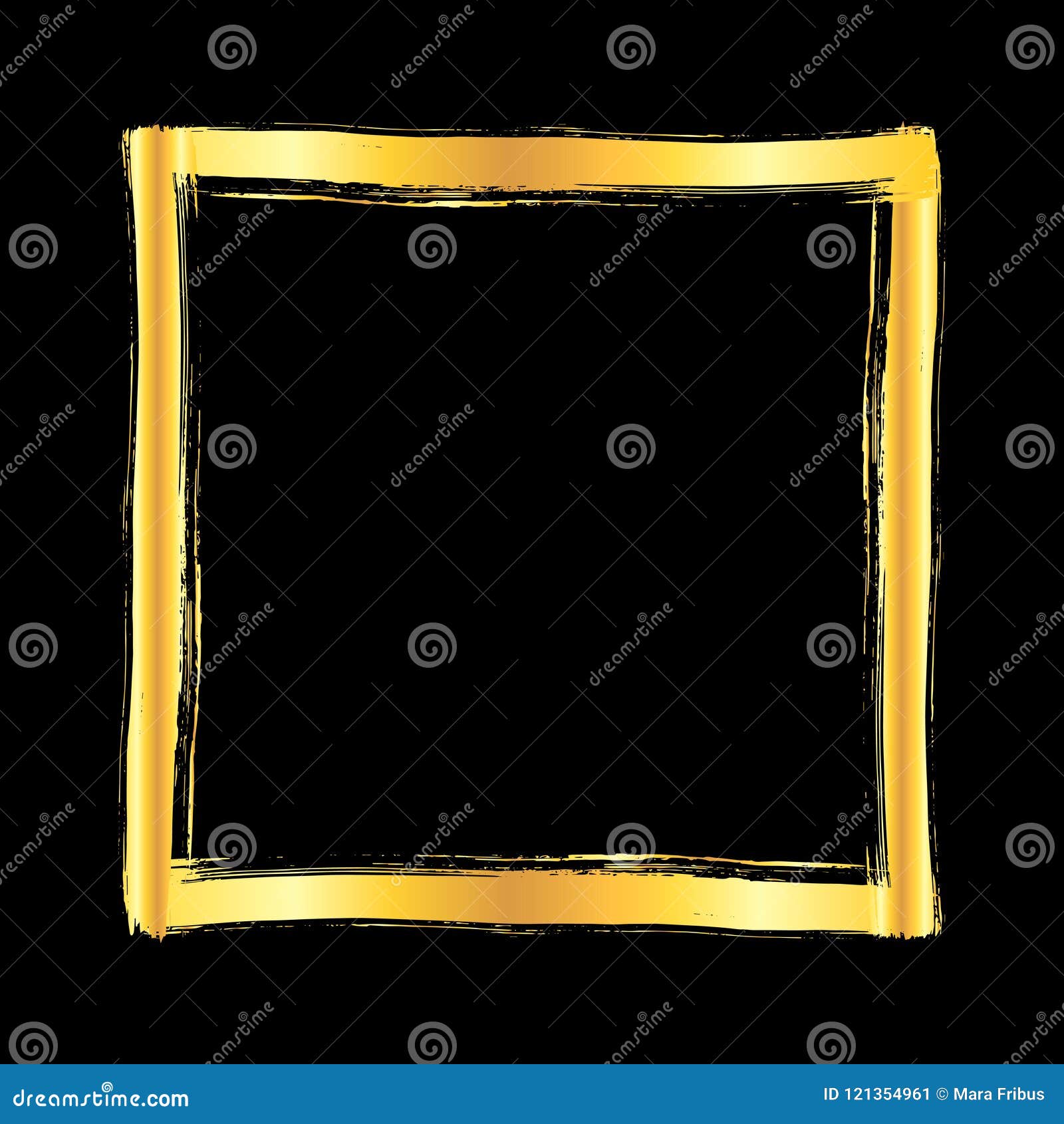 Golden Paint Stroke Square Frame Stock Vector - Illustration of shape ... Golden Paint Stroke Square Frame Stock Vector - Illustration of shape ...