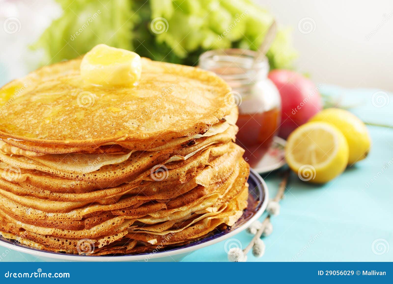 Golden pancakes stock image. Image of brunch, morning - 29056029