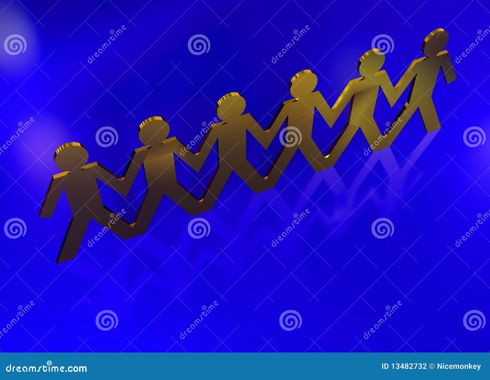 Golden Paper Chain Men Stock Photo | CartoonDealer.com #13482732