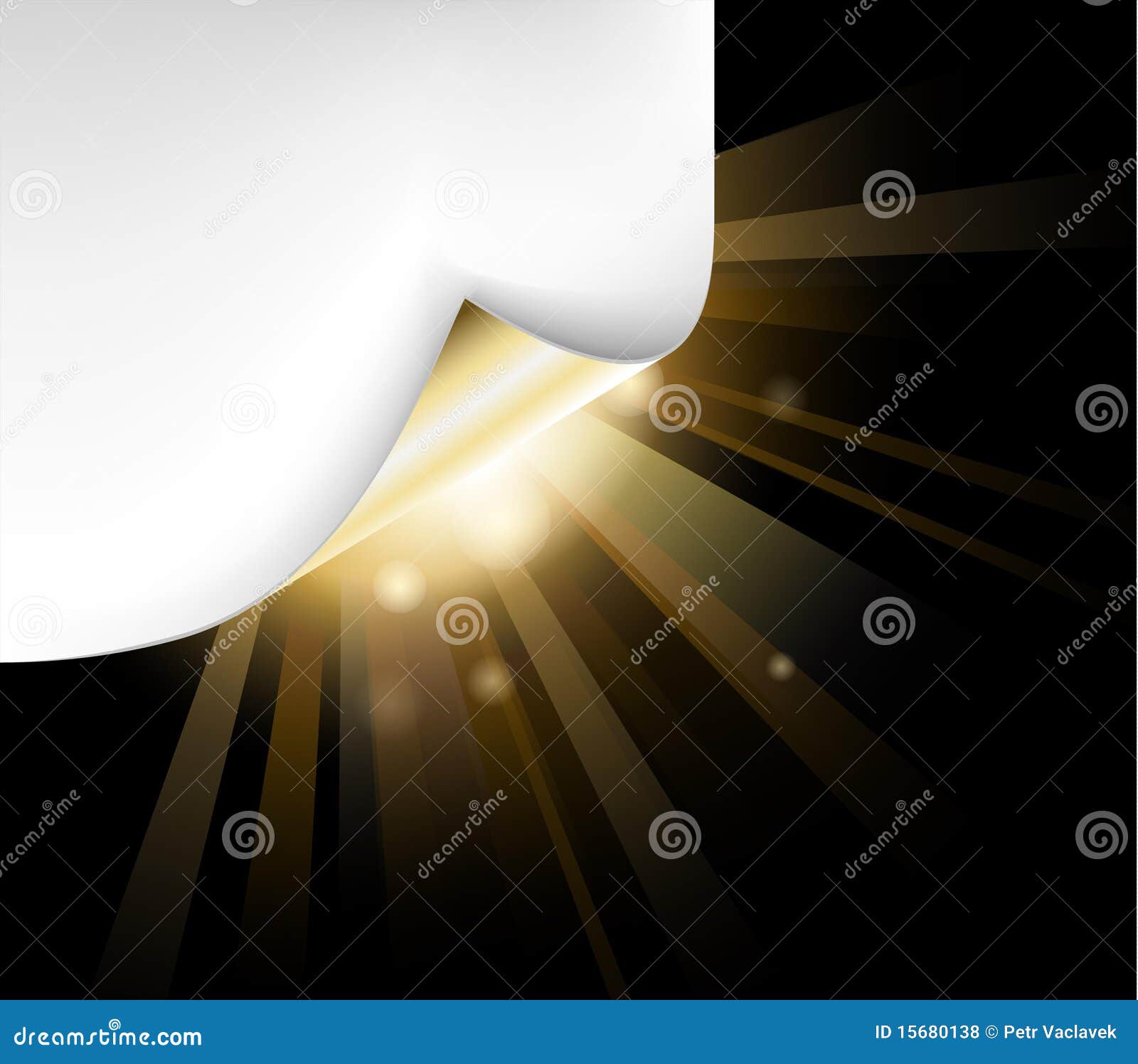 Golden Paper with a Curl and Back Light Stock Illustration ...