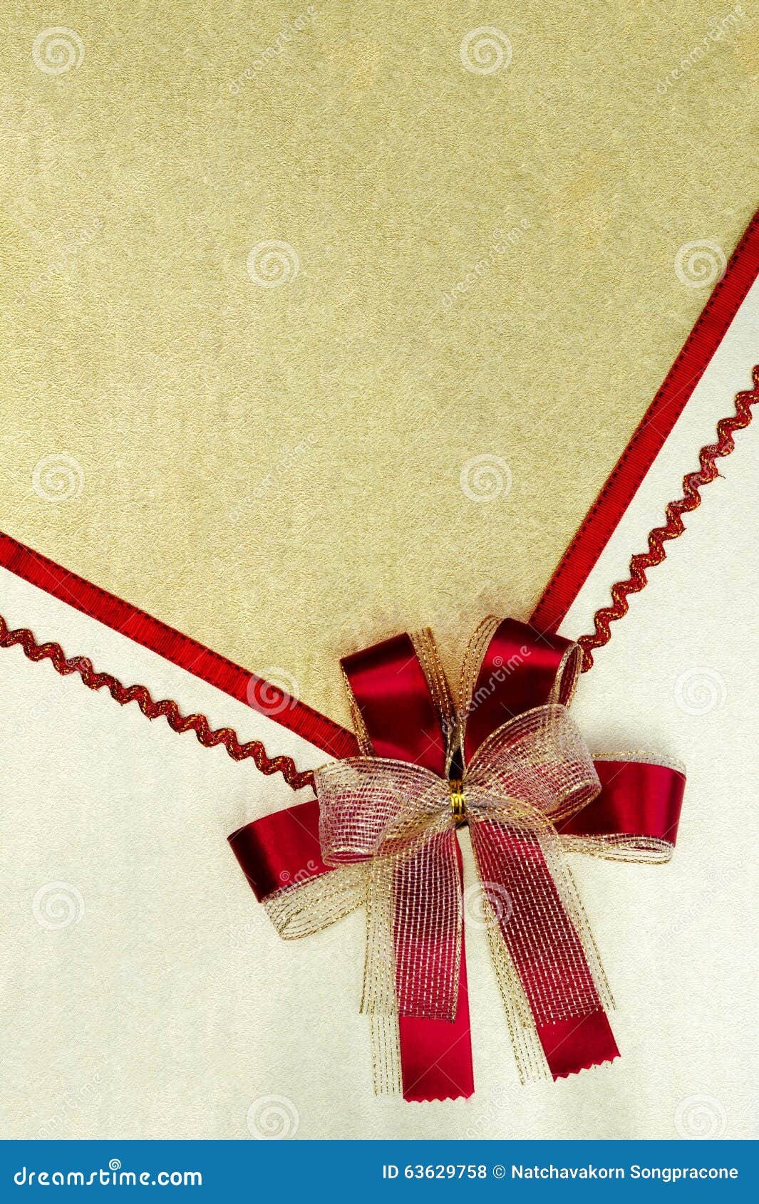 Golden paper with ribbon stock photo. Image of event - 63629758