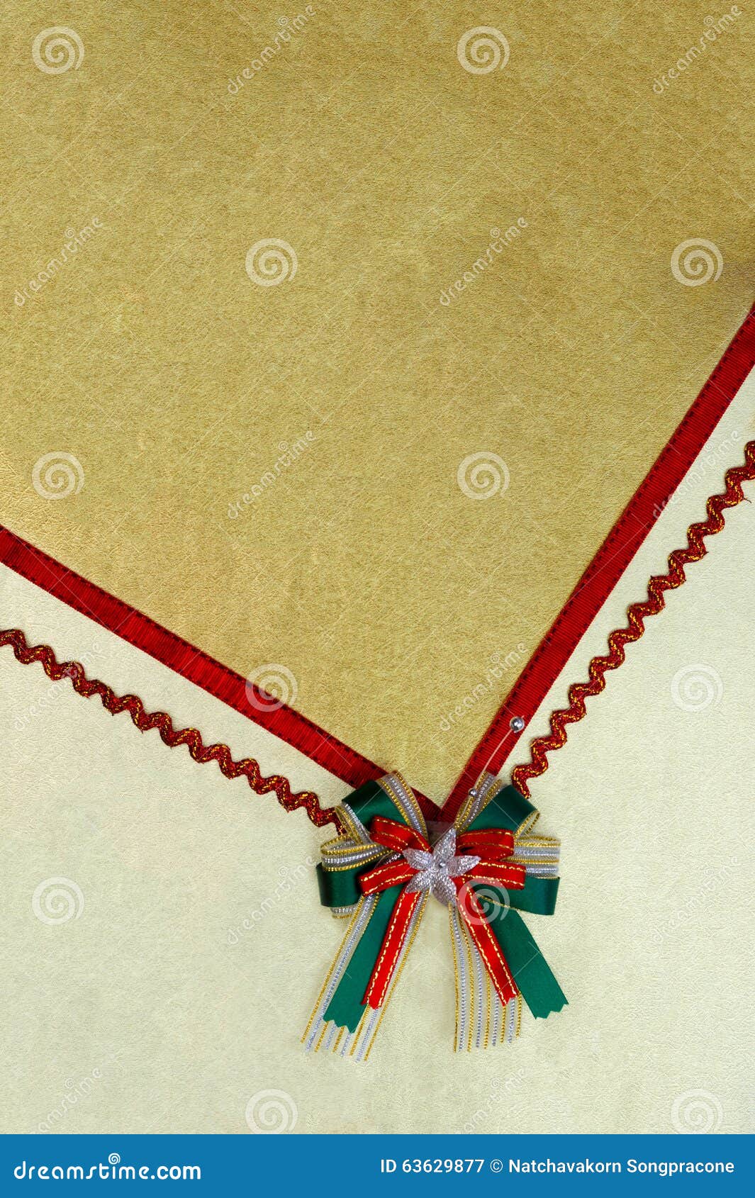 Golden paper with ribbon stock image. Image of material - 63629877
