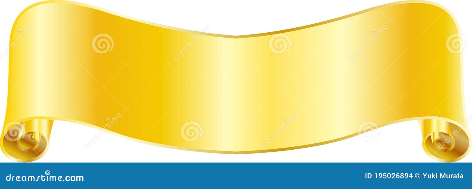 Golden Paper Title scroll stock vector. Illustration of book - 195026894