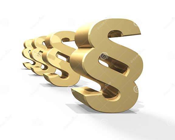 Golden Paragraphs in Row Over White Stock Illustration - Illustration ...