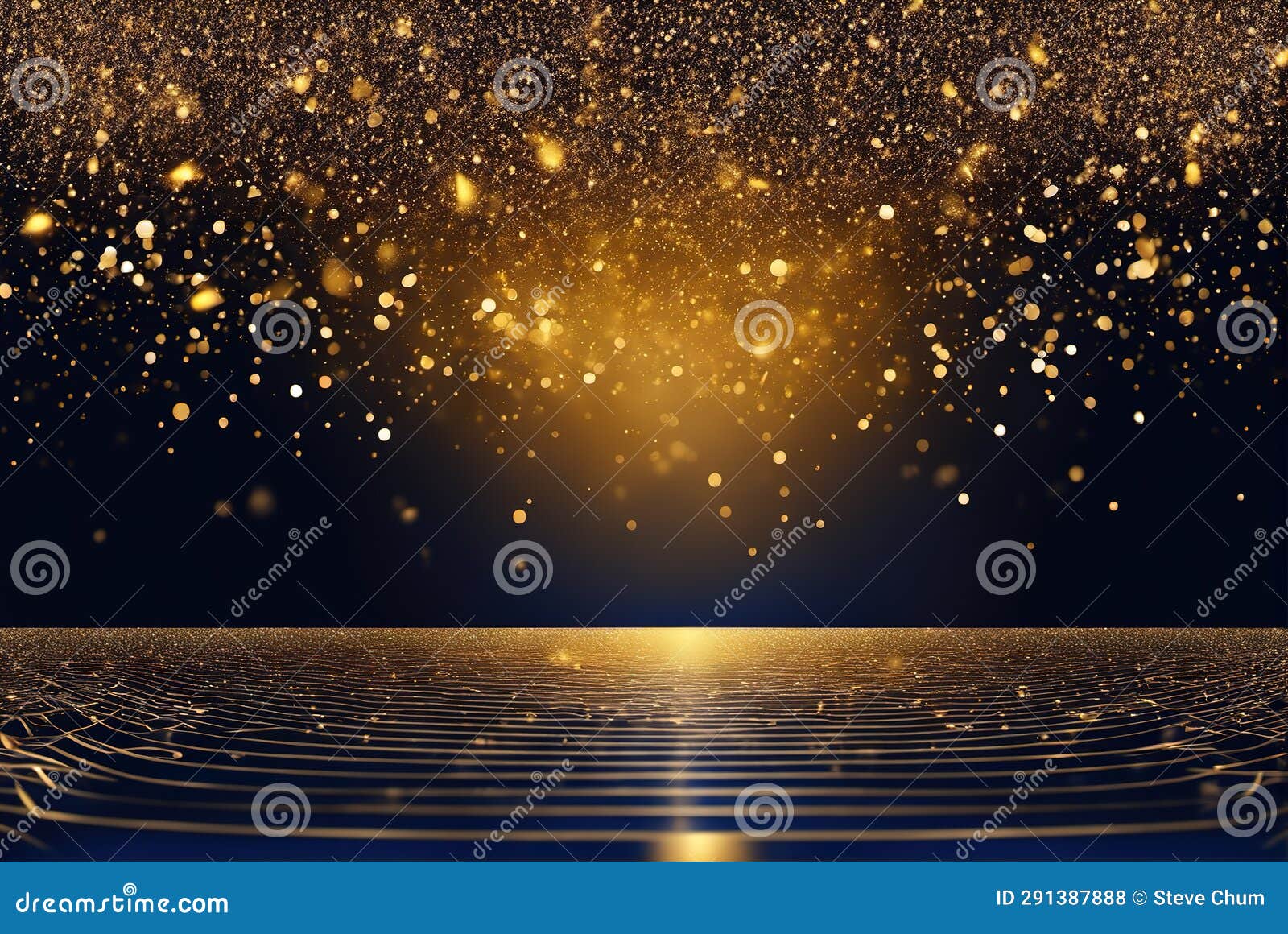 Golden Particle Effect Wallpaper Background in Front of Black ...