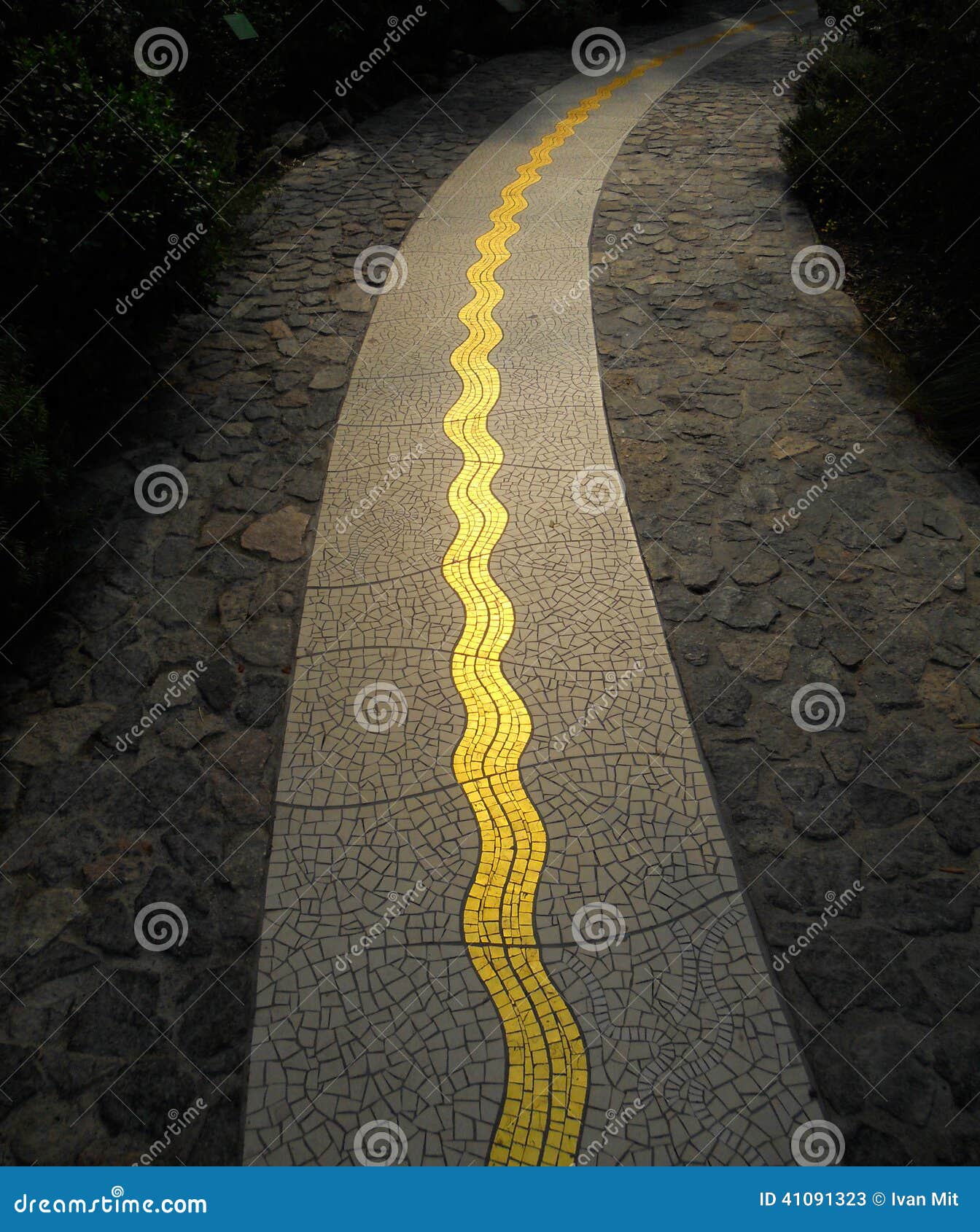 Golden Path To the Treasure Stock Image - Image of leading, brick: 41091323