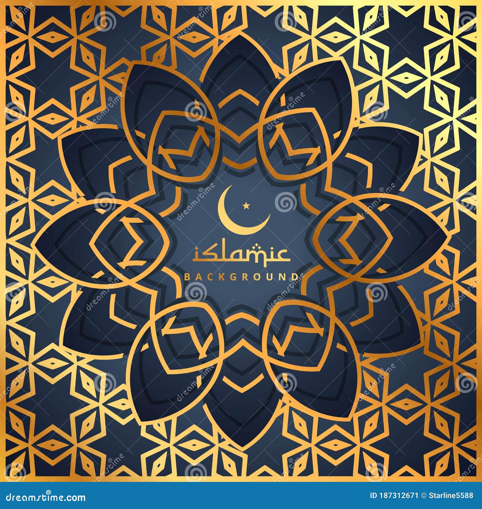 Golden Pattern Background with Islamic Shape Stock Vector ...