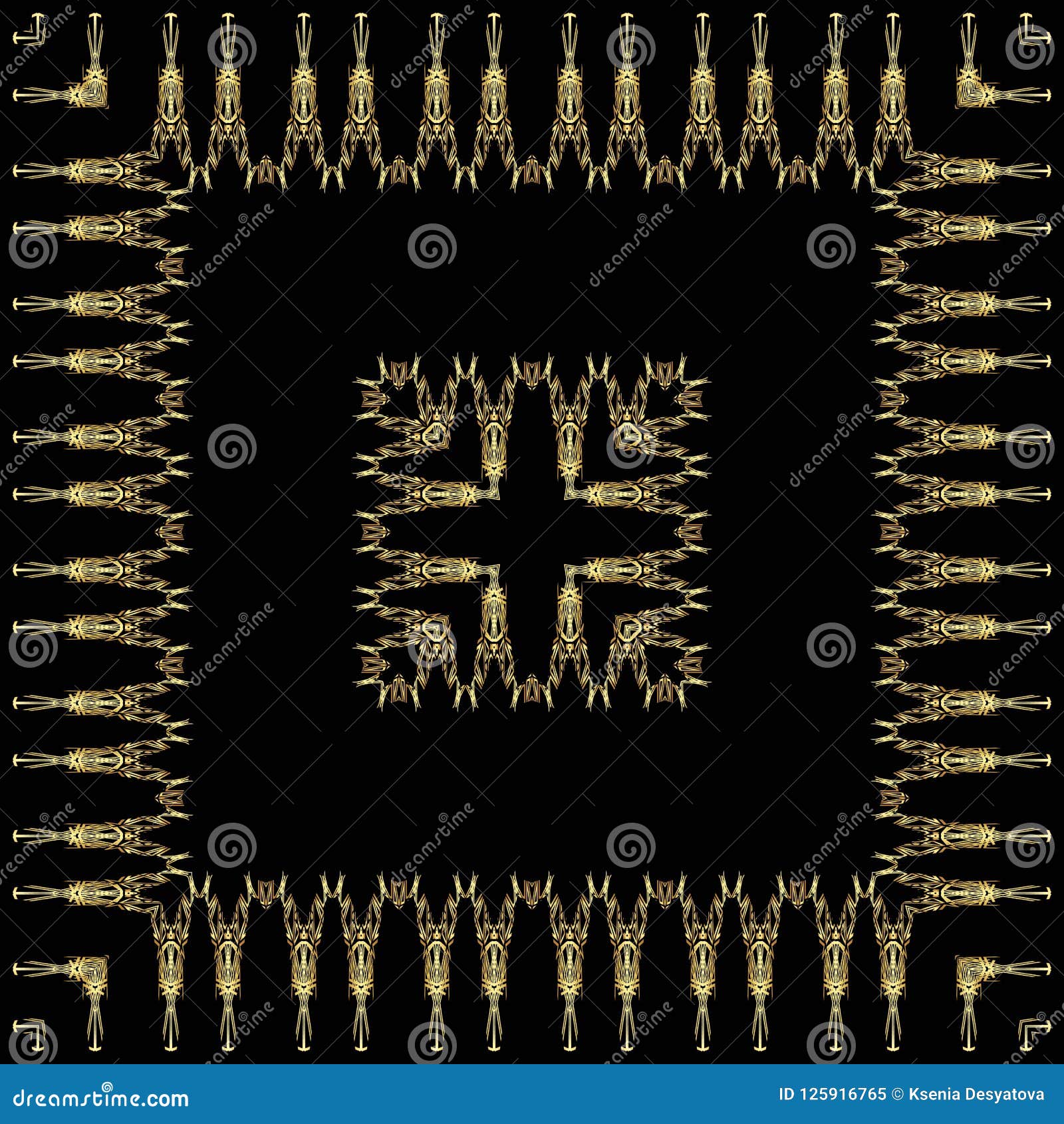 Golden lace pattern stock illustration. Illustration of ethnic - 125916765