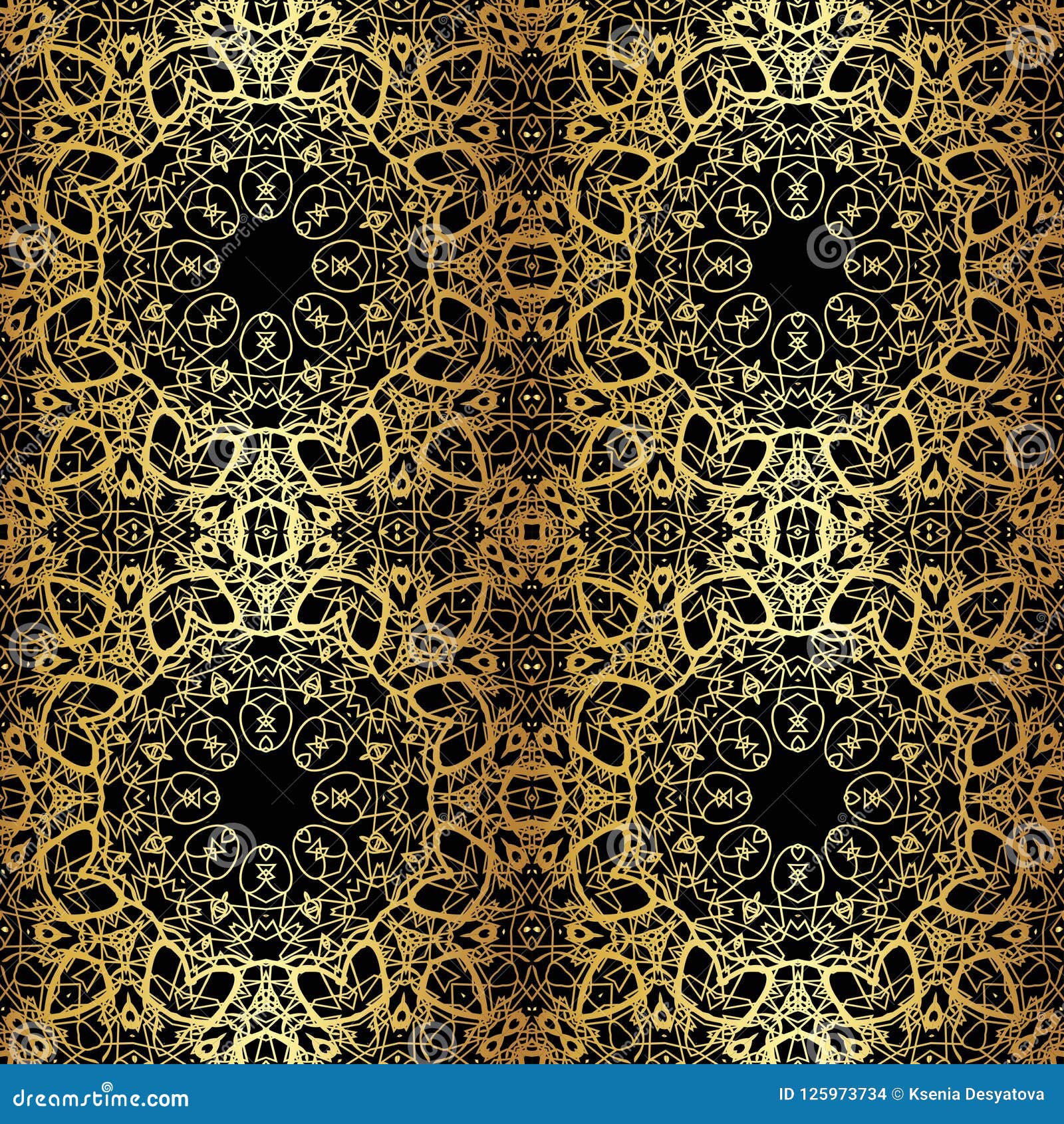 Golden lace pattern stock illustration. Illustration of chic - 125973734