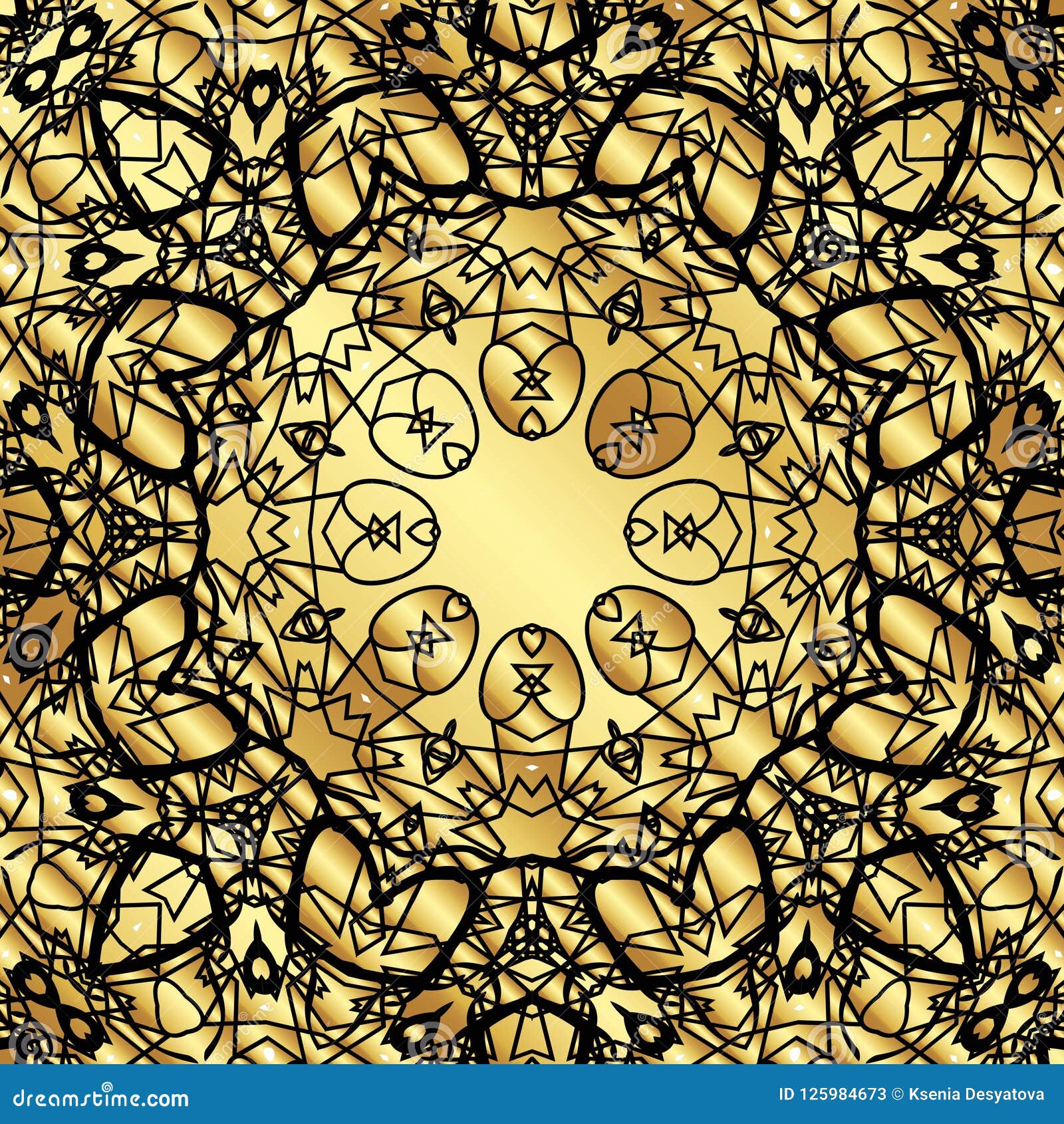 Golden lace pattern stock illustration. Illustration of element - 125984673
