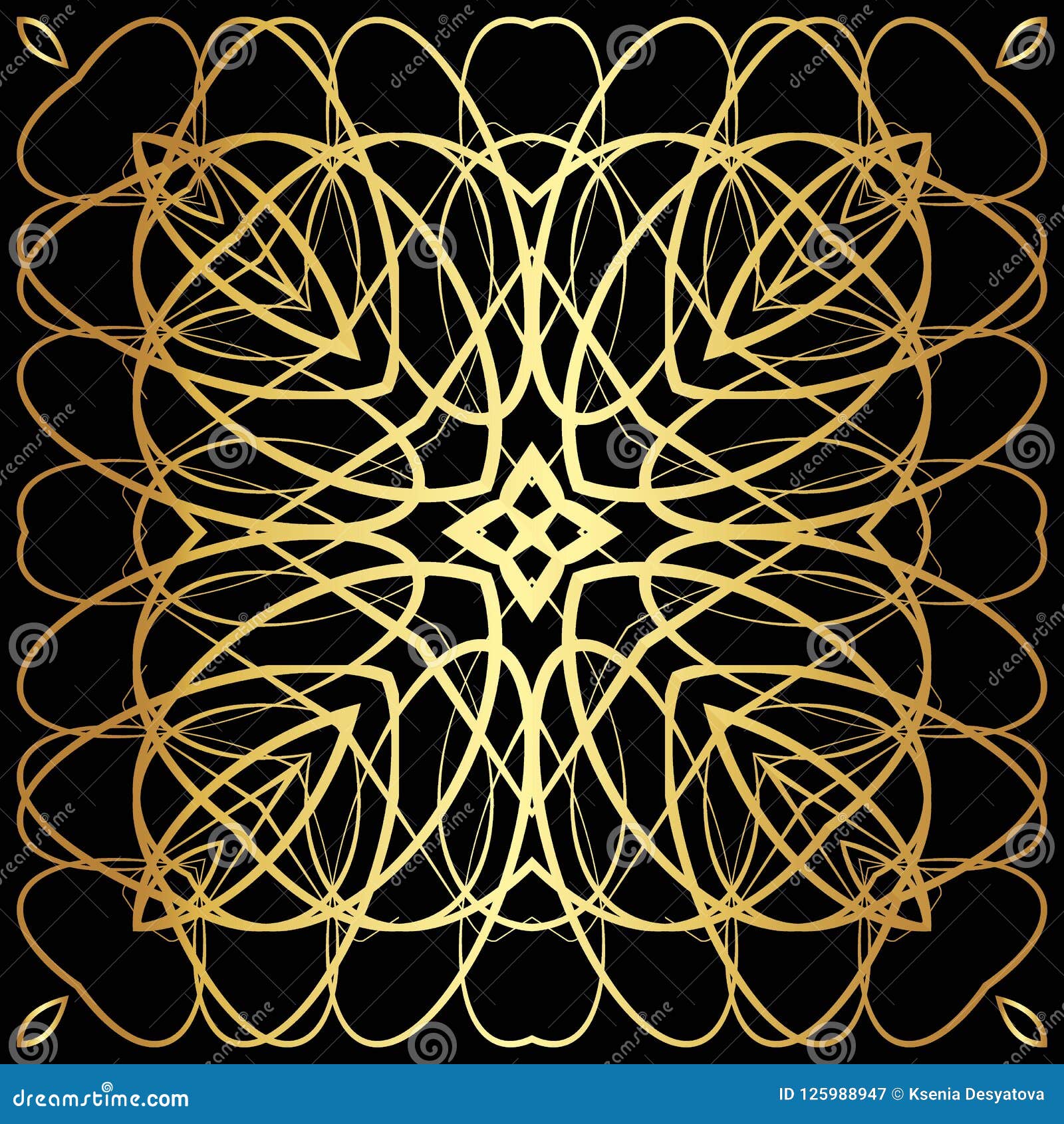 Golden lace pattern stock illustration. Illustration of element - 125988947