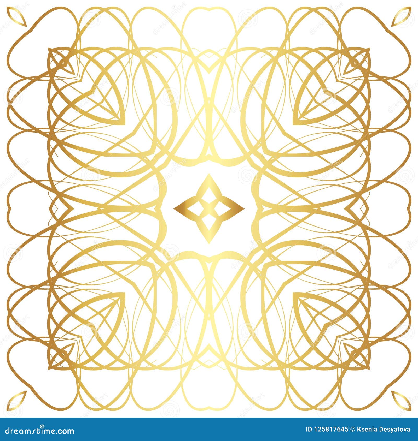 Golden lace pattern stock illustration. Illustration of henna - 125817645
