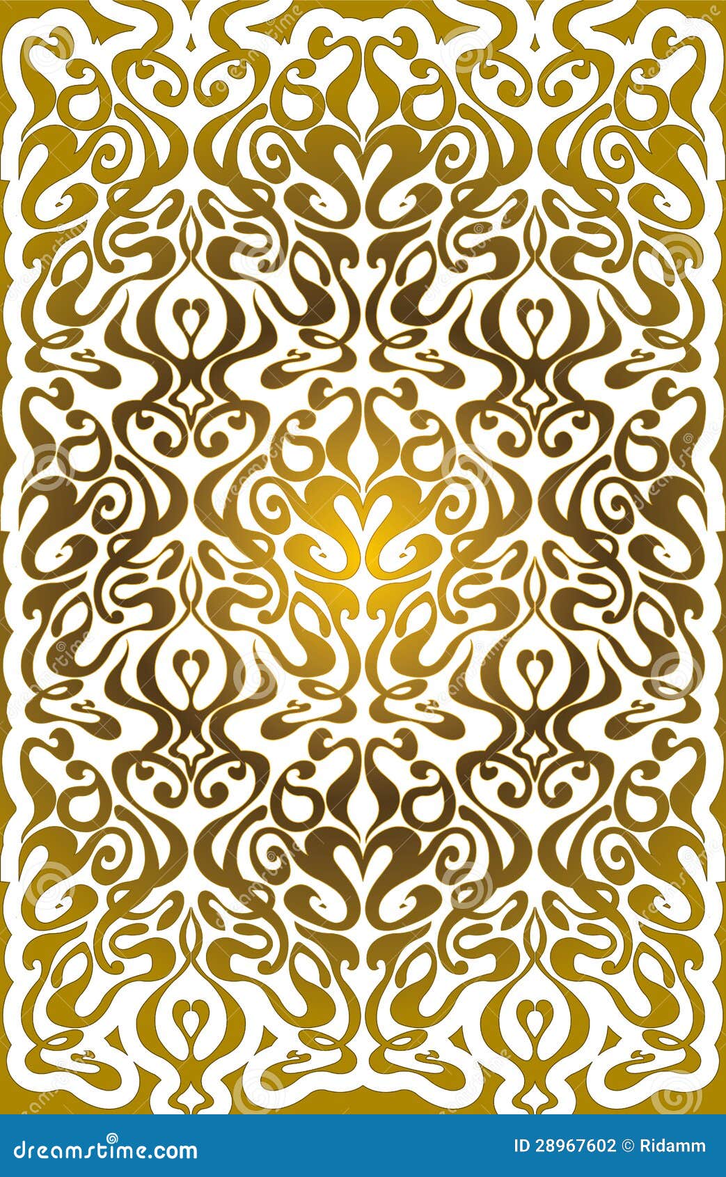 Golden Pattern with Floral Ornament Stock Vector - Illustration of ...