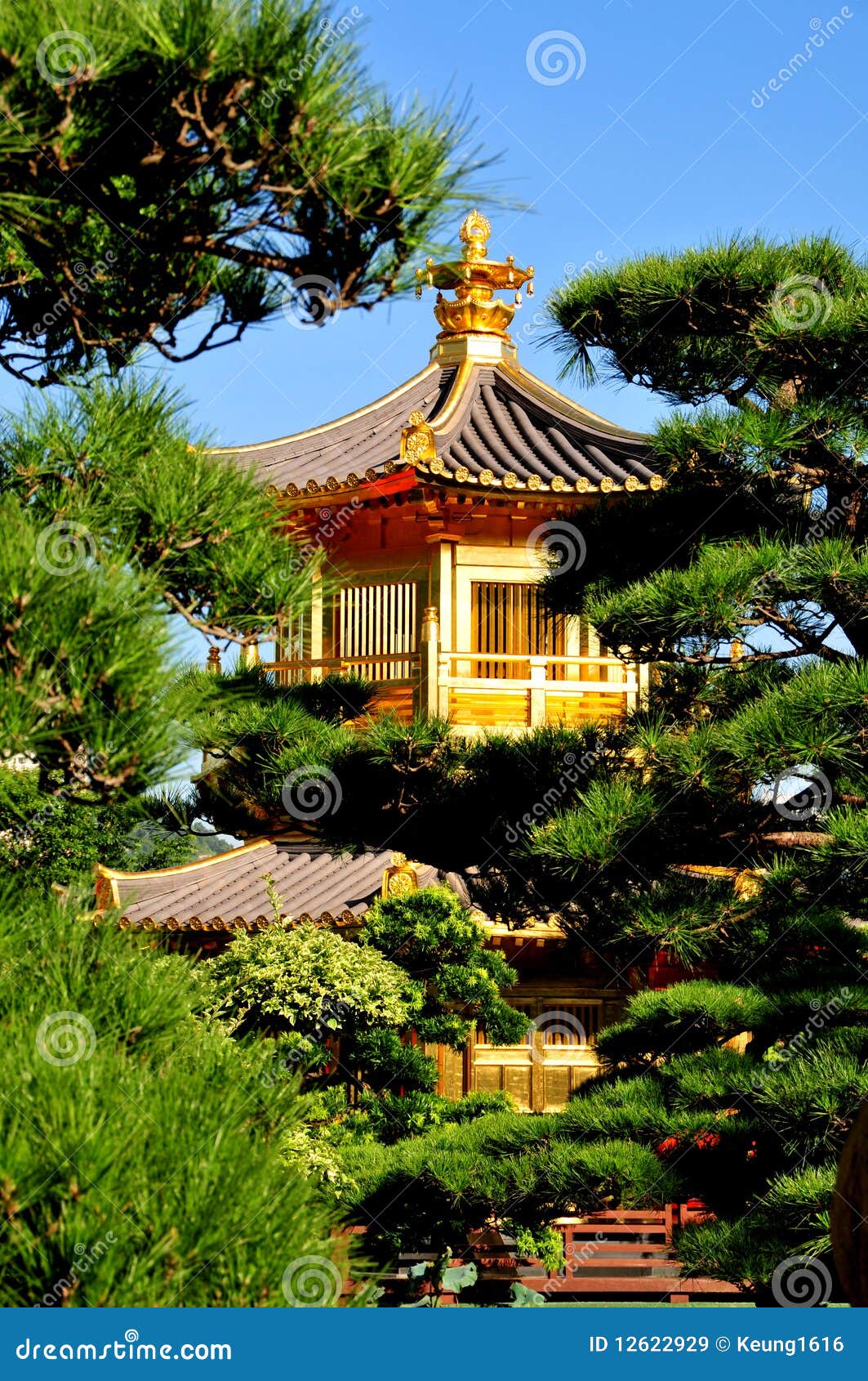 Golden pavilion stock image. Image of hongkong, scenery - 12622929