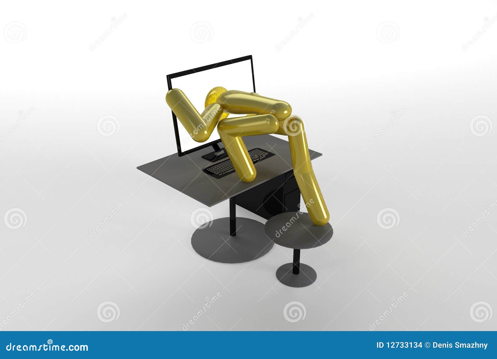 GolDen into PC stock illustration. Illustration of lying - 12733134