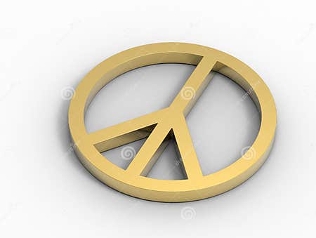 Golden peace sign stock illustration. Illustration of bright - 15292443