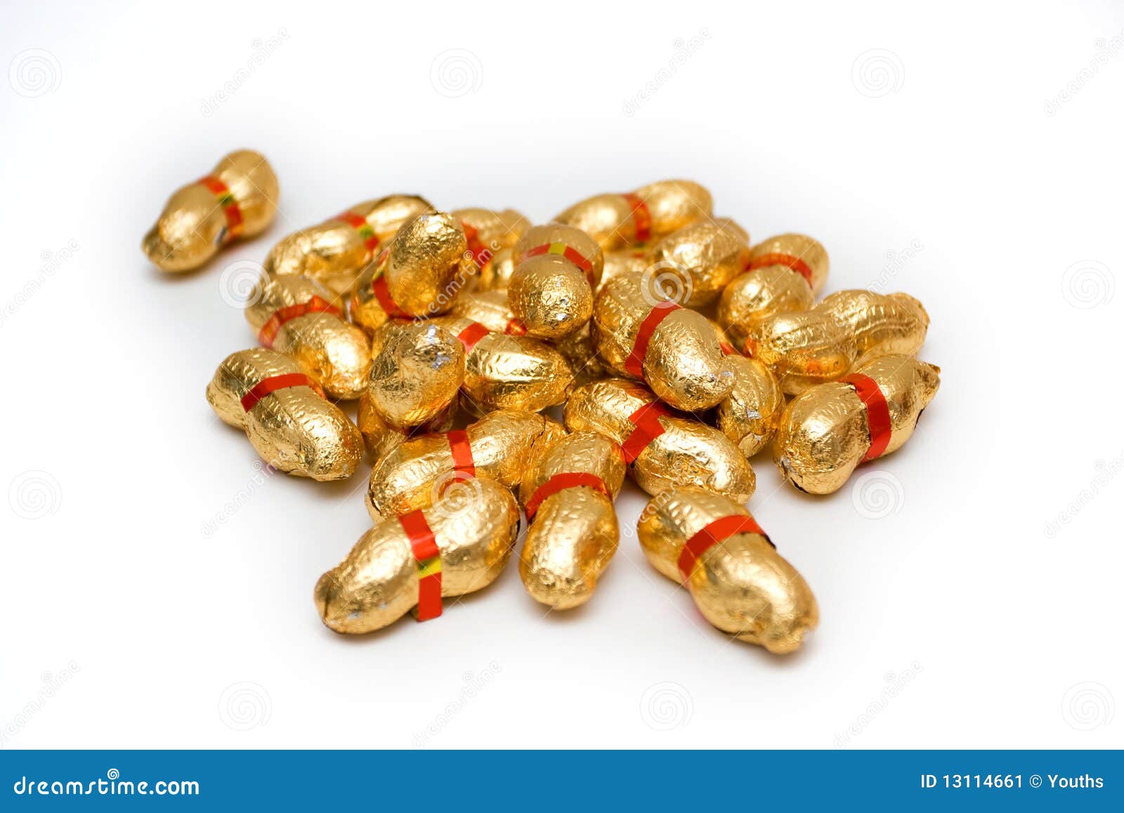 Golden Peanuts Isolated on White Background Stock Image - Image of ...