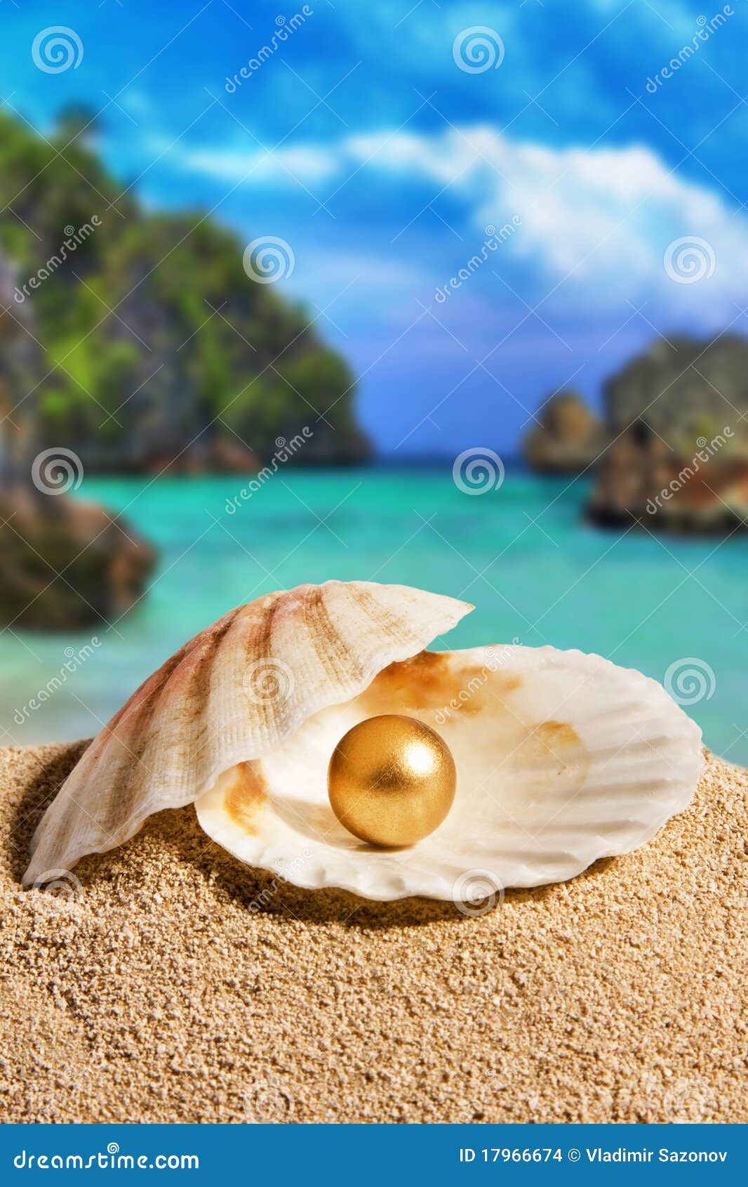 Golden Pearl stock photo. Image of shade, ocean, seashell - 17966674