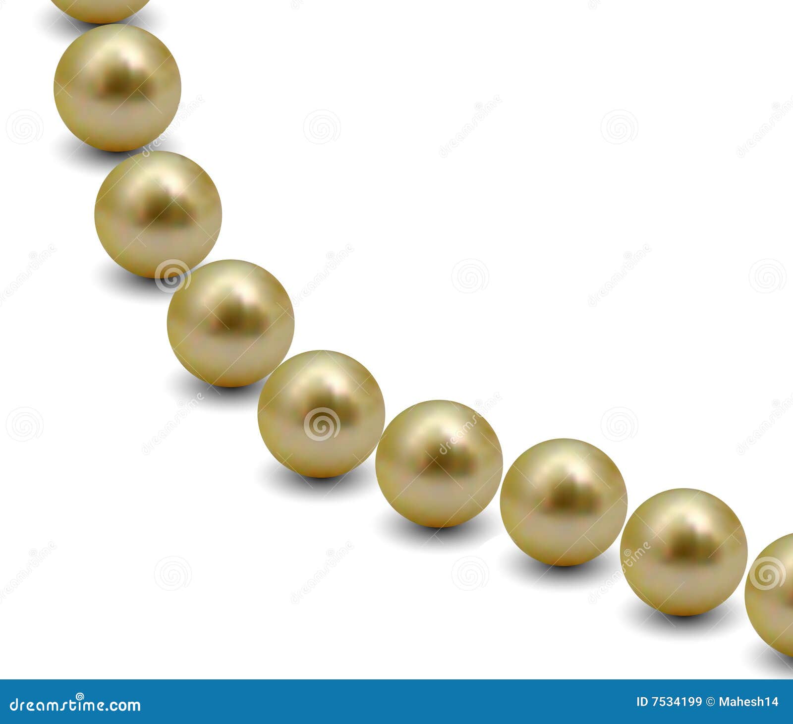 Golden Pearls (Vector) stock vector. Illustration of white - 7534199