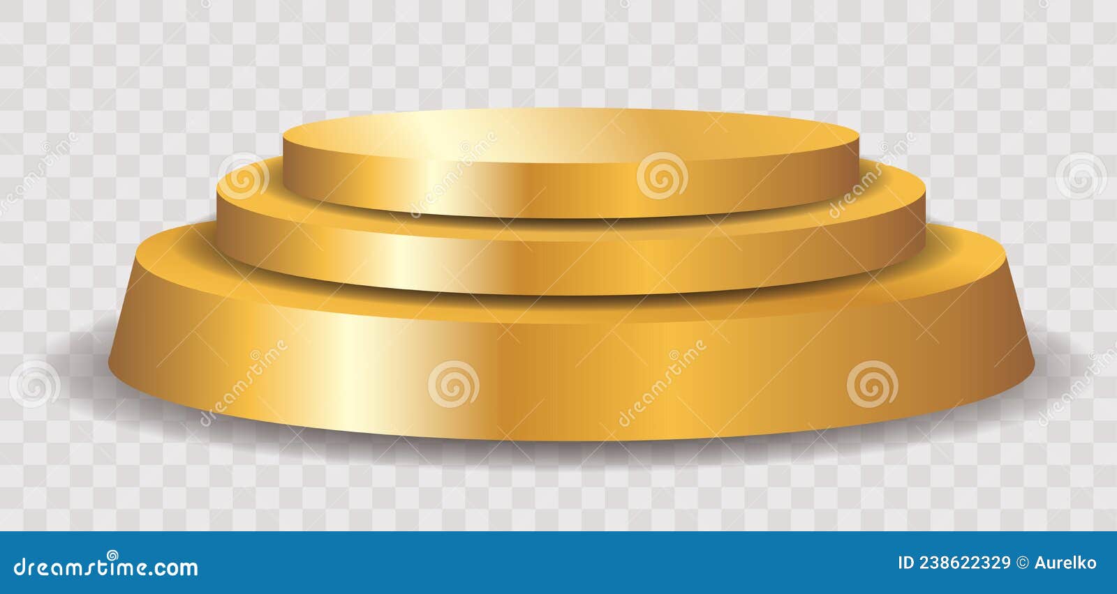 Golden pedestal 3 steps stock vector. Illustration of event - 238622329