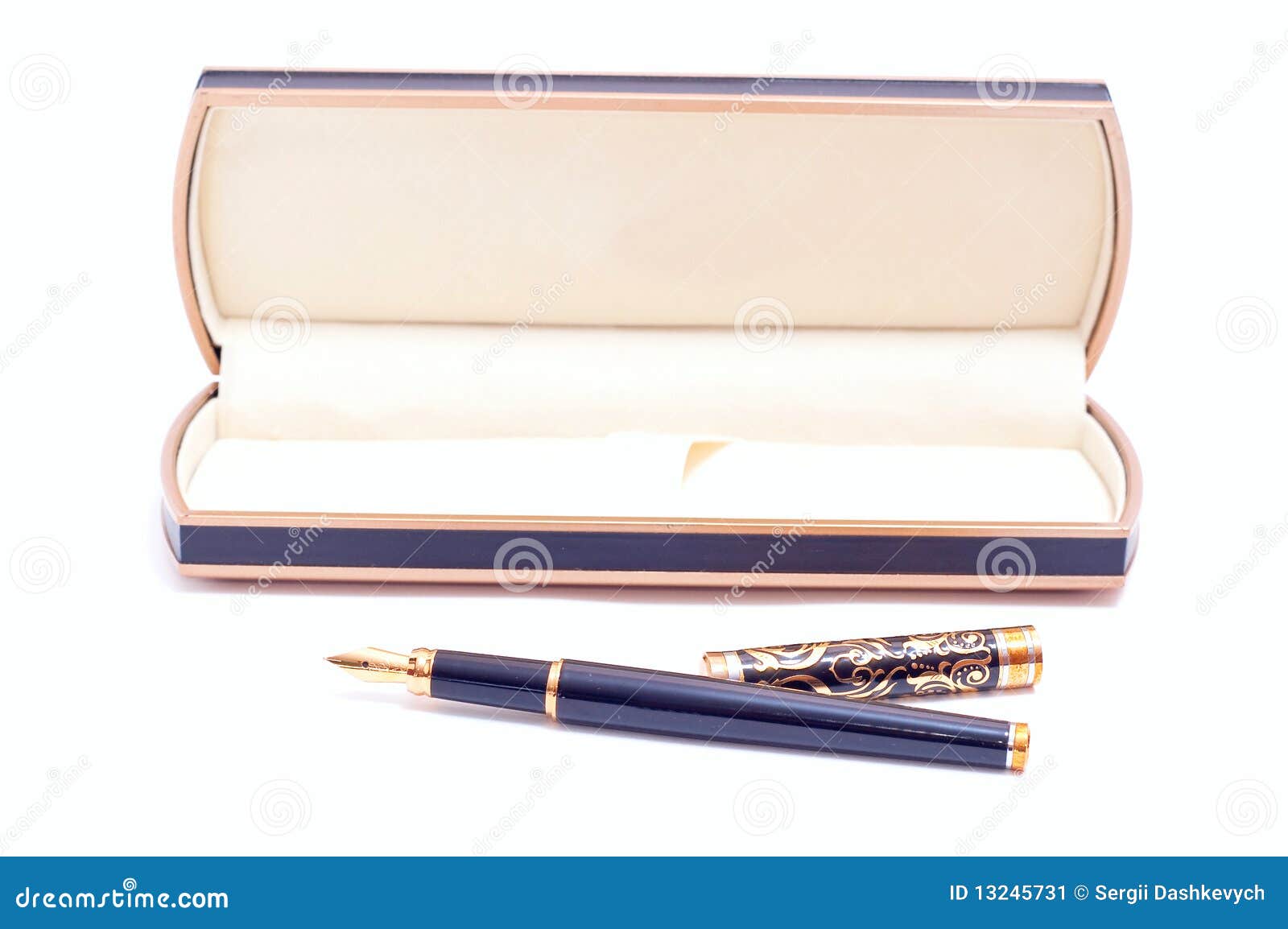 Golden pen stock image. Image of black, individuality - 13245731
