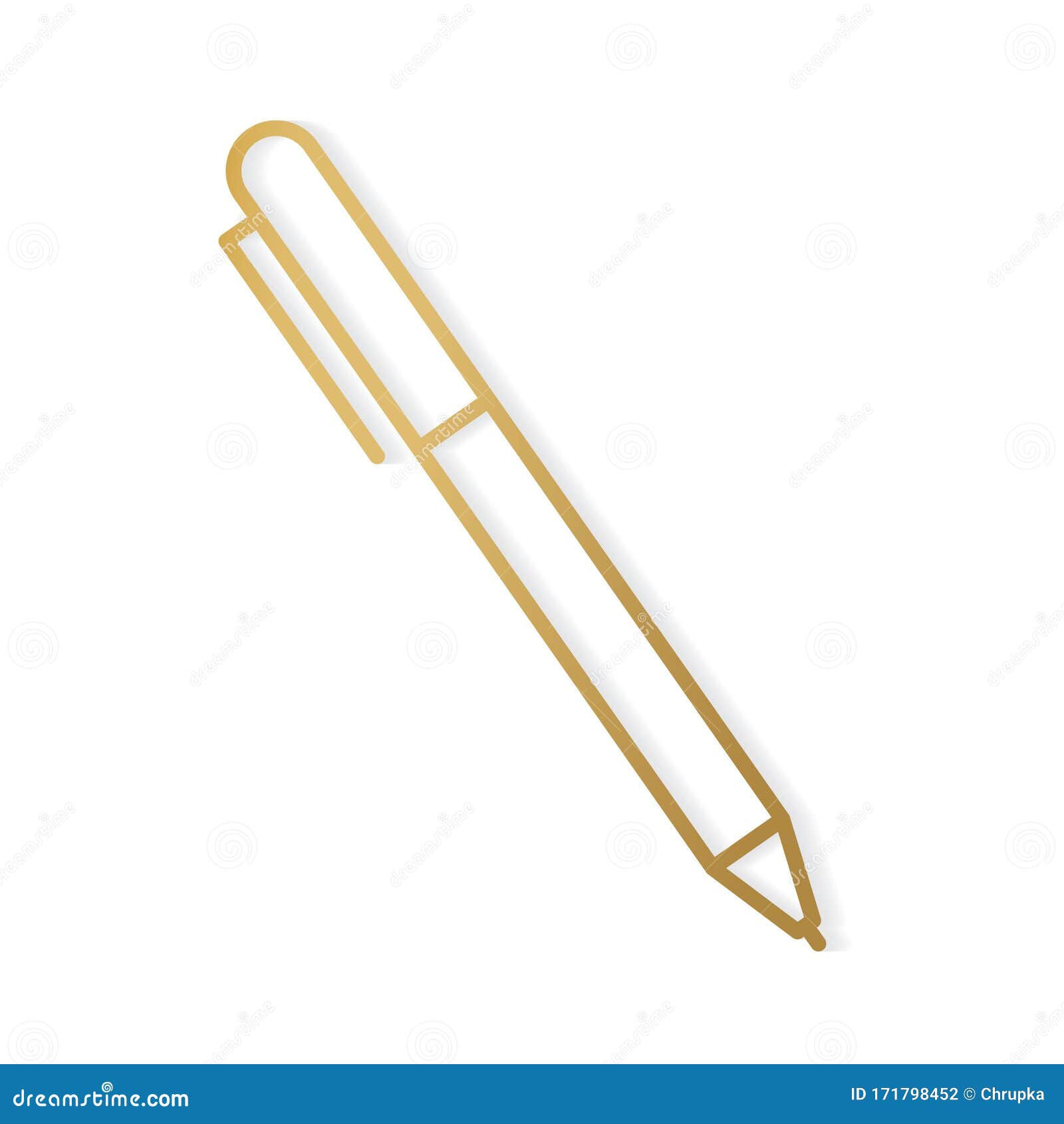 Golden pen icon stock vector. Illustration of document - 171798452