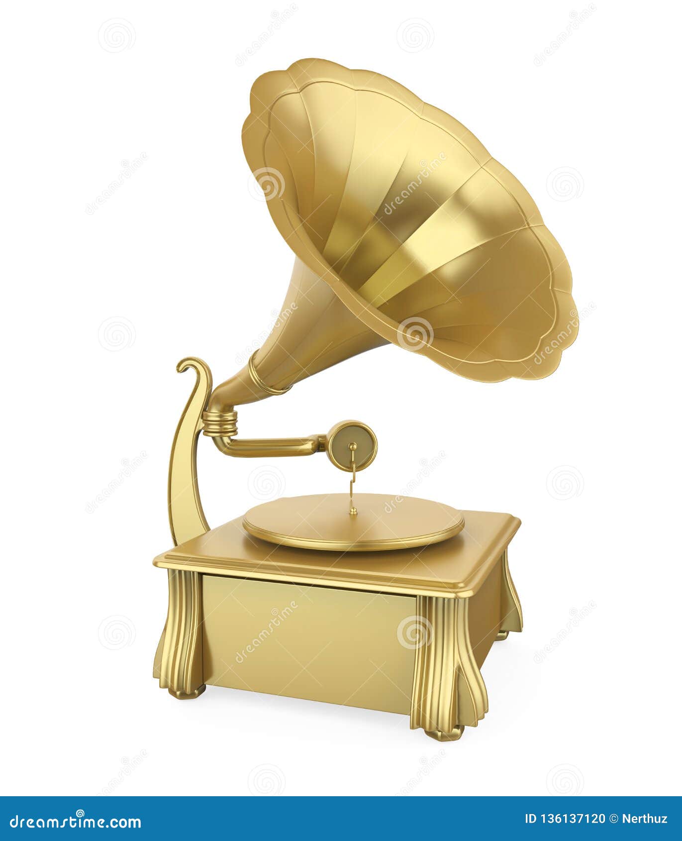 Golden Phonograph Isolated stock illustration. Illustration of ...