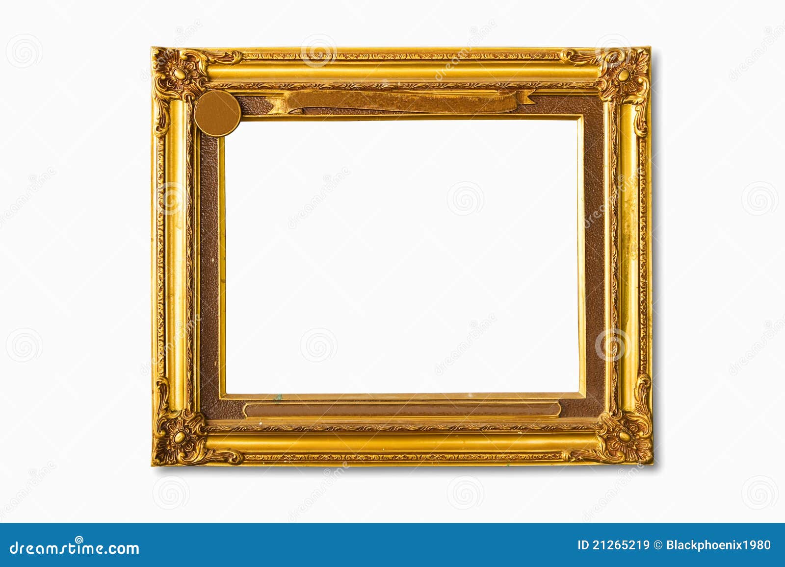 Golden photo frame stock image. Image of decorate, golden - 21265219